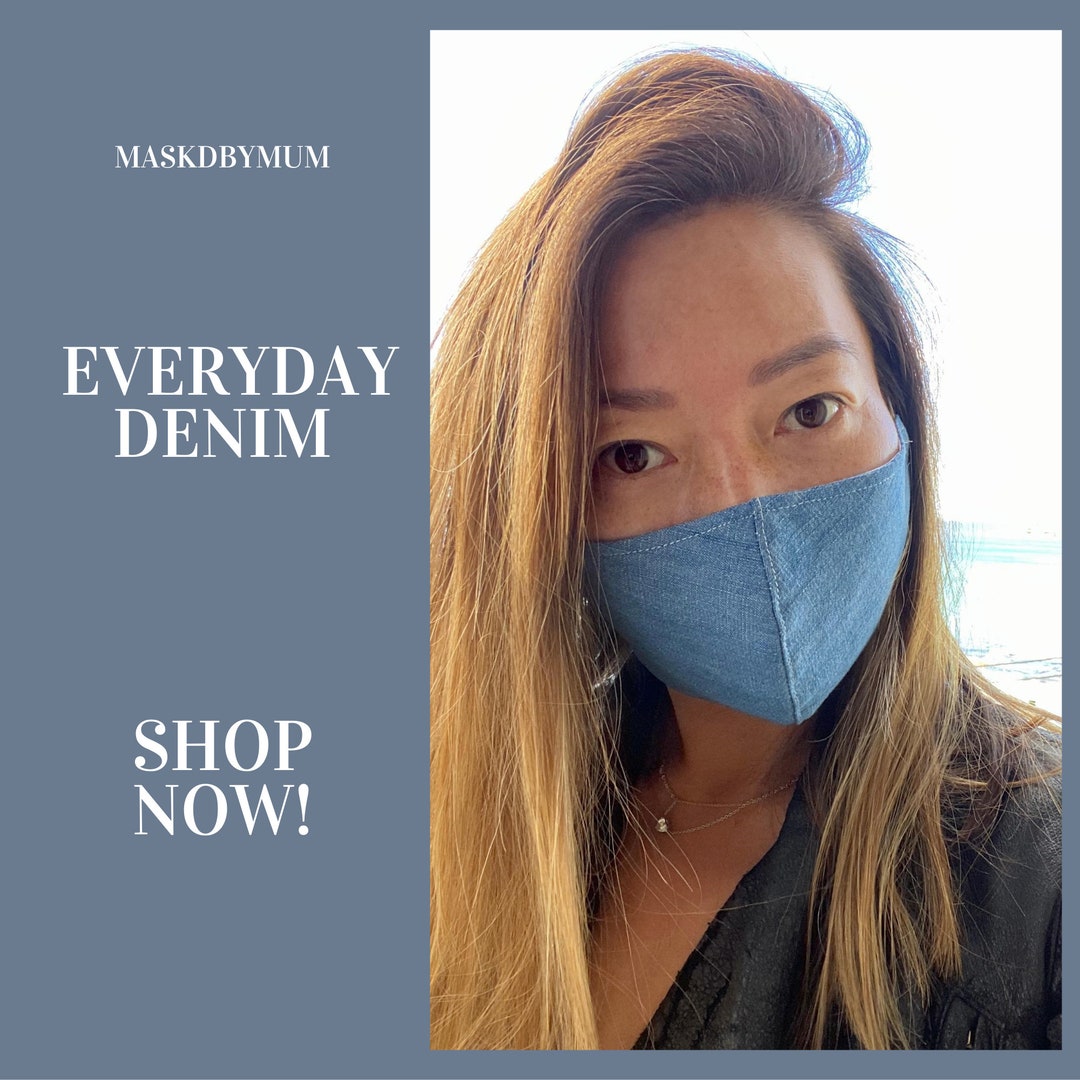 DENIM 3D Fitted Face Mask, Reusable Face Mask Australia, Cotton ...