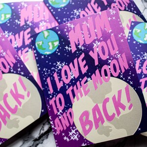 Mum I Love You to the Moon and Back Mother's Day A6 Birthday Card - Etsy UK