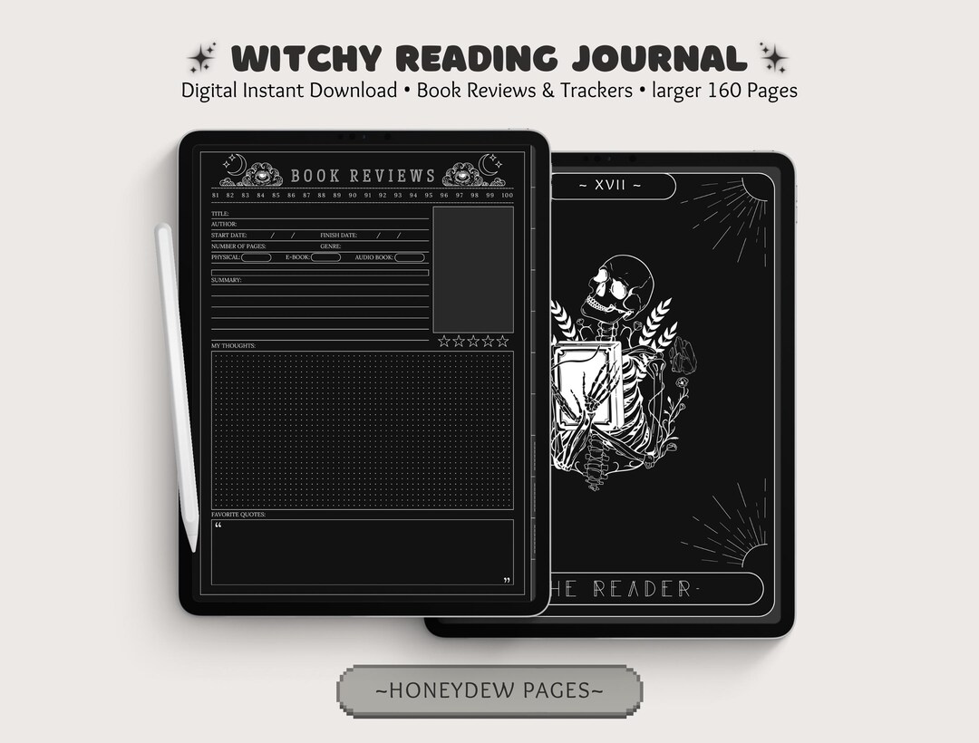 Witchy Digital Reading Journal: Goth Book Review Tracker and Daily ...