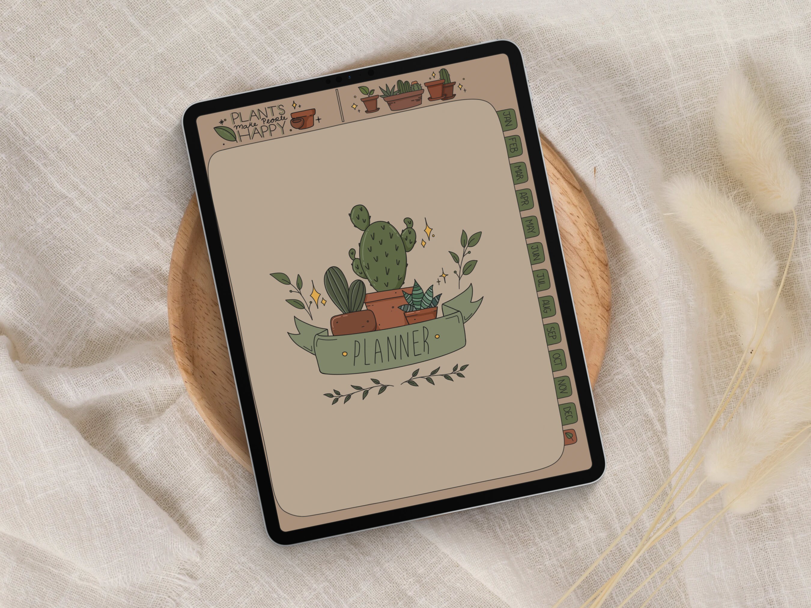 Undated Digital Planner, Plants Succulents, iPad Planner Goodnotes ...
