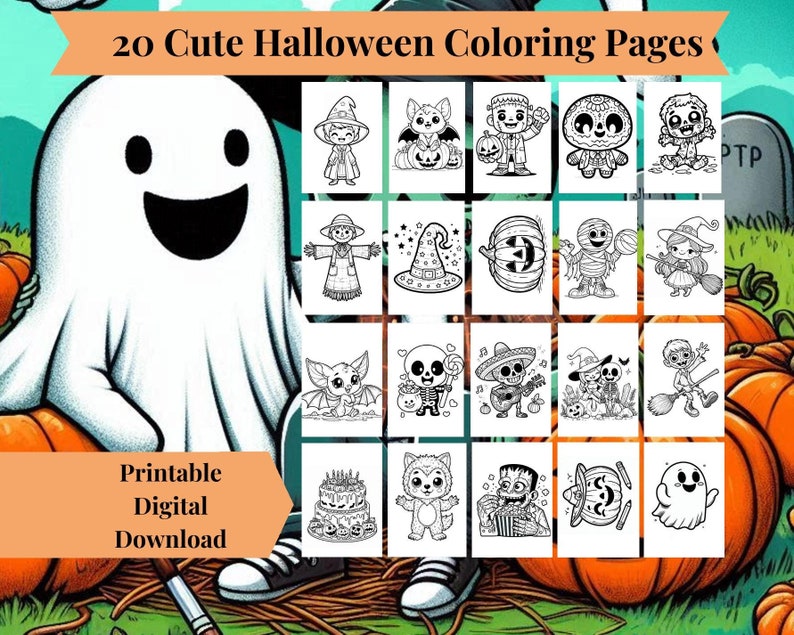 Cute Halloween Coloring Pages for Kids, Coloring Books, Coloring Pages ...