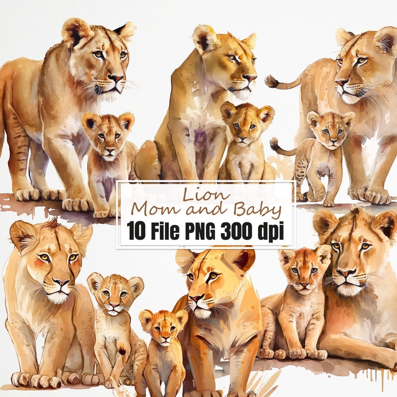 Lion Cub and Mom Svg - Etsy