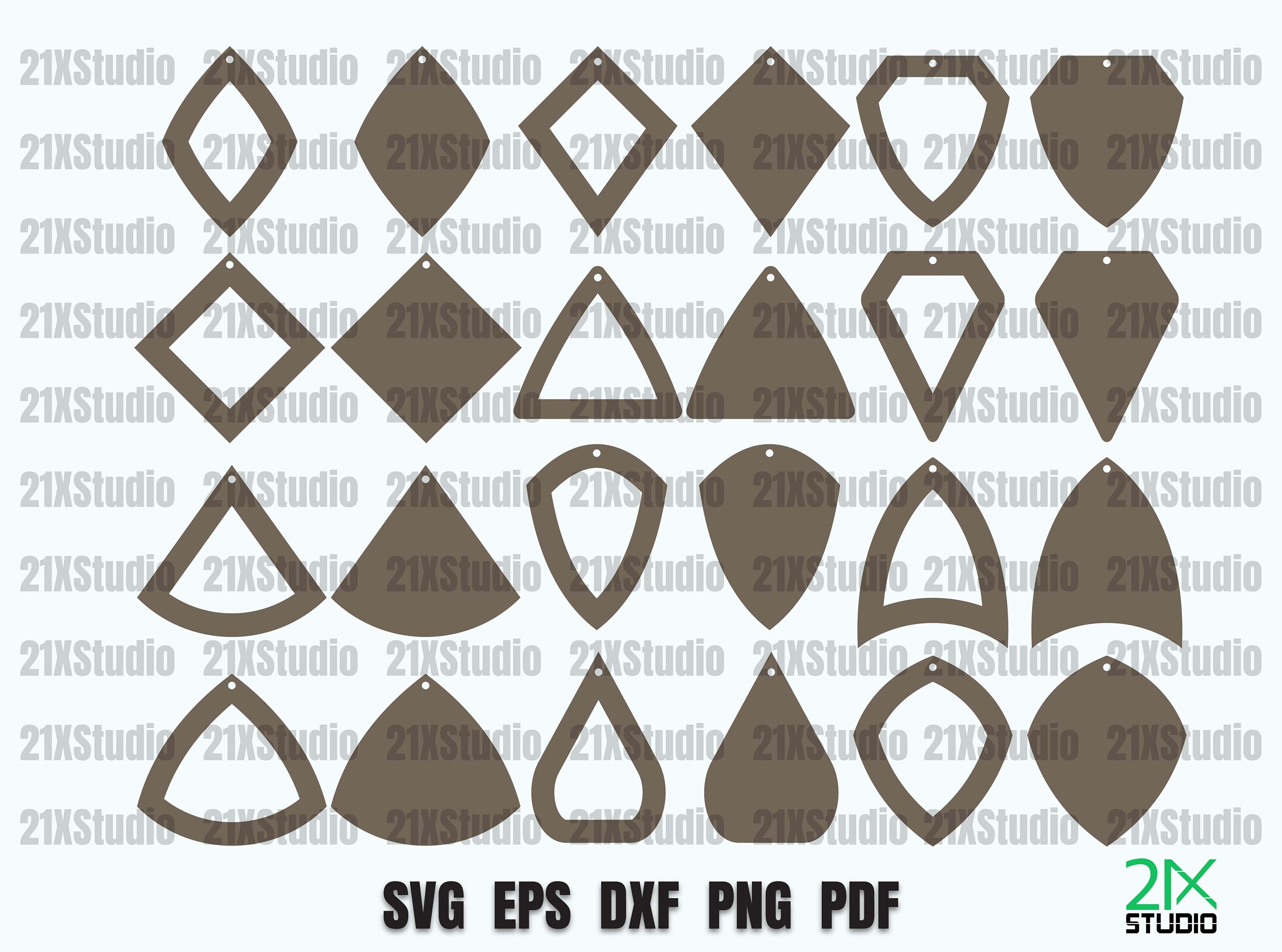 Earring SVG Geometric Earring SVG Stacked earring SVG Files | Etsy