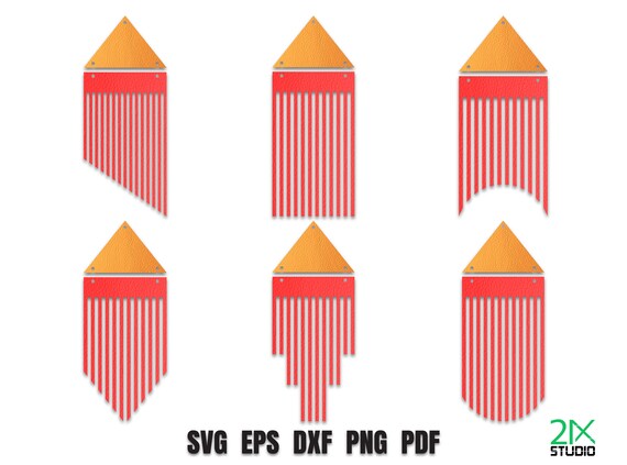 Fringe Triangle Earring SVG No.2 Two Parts Template Chevron | Etsy