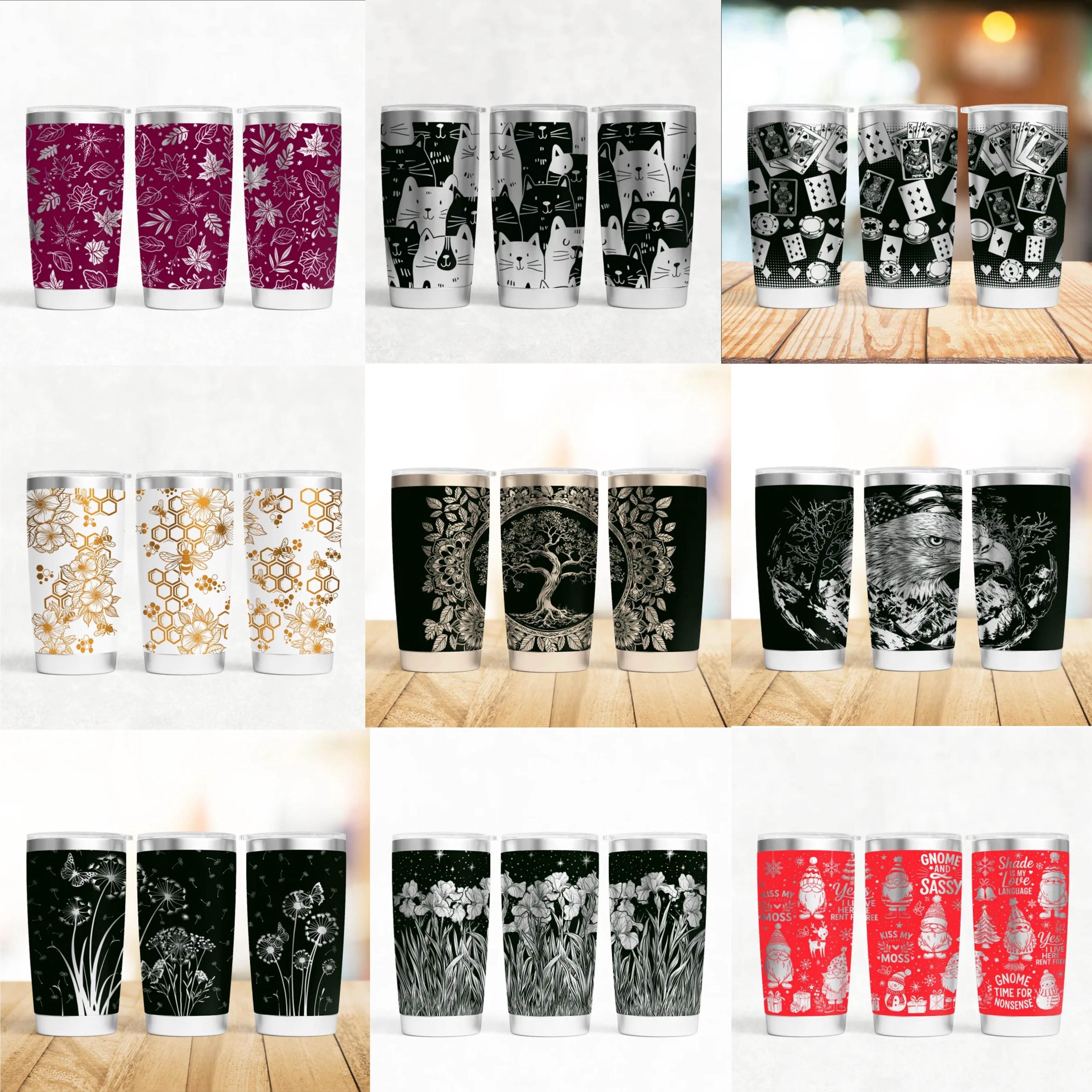 100 SVG Wraps for 20oz & 30oz Tumblers – Laser Engraving Bundle ...