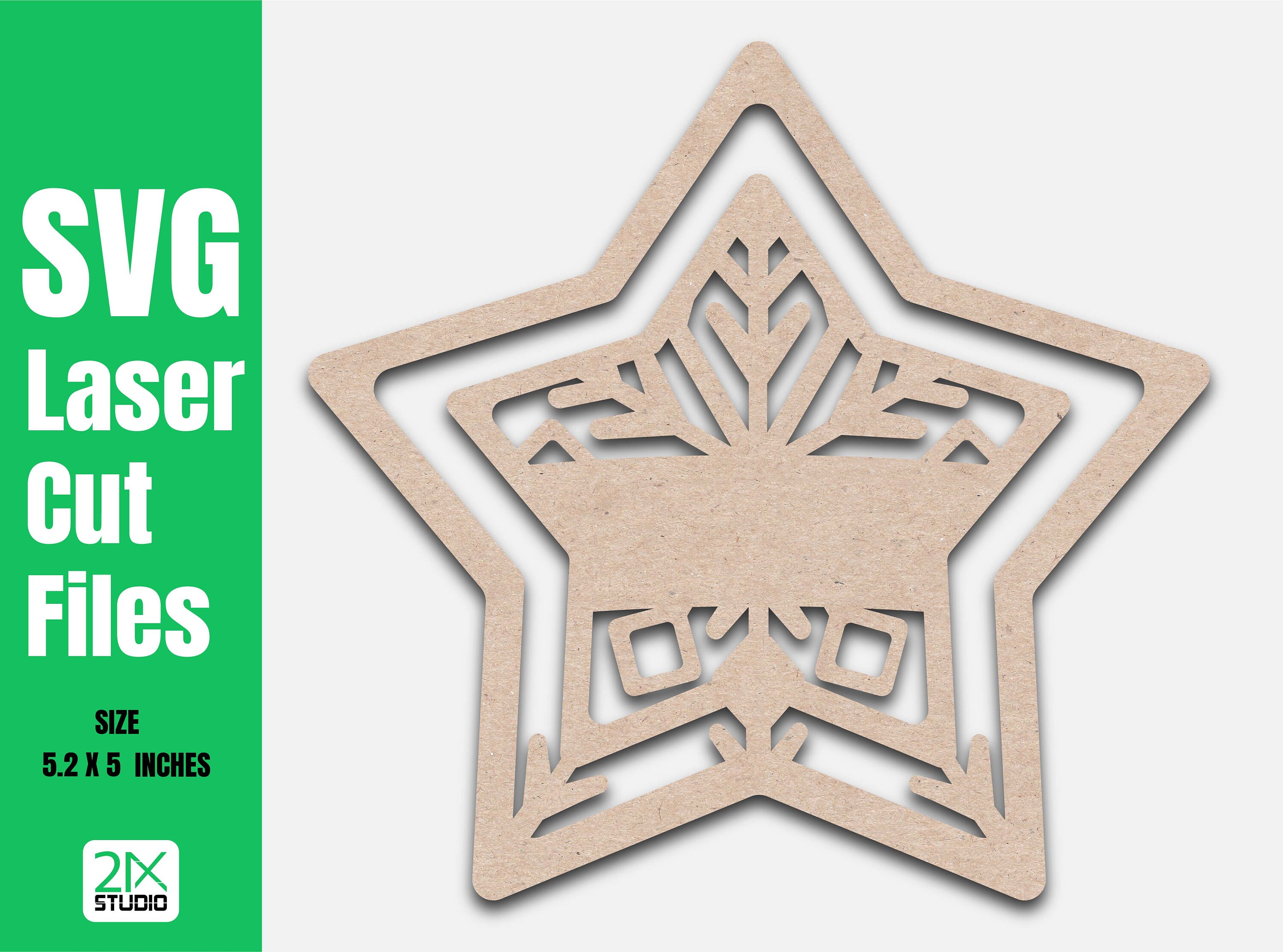 Personalized SVG Laser Glowforge Files Star SVG Christmas - Etsy