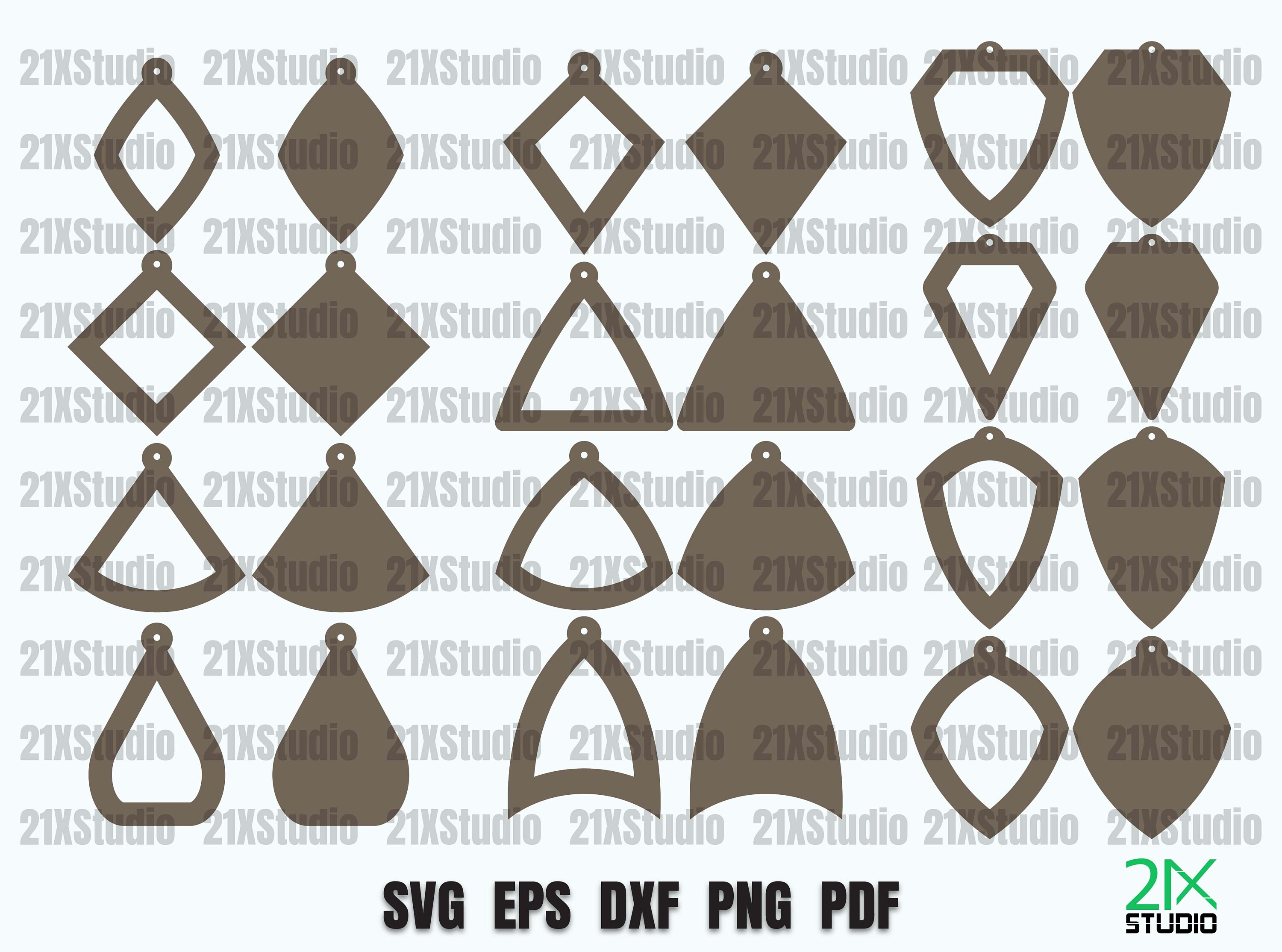 Earring SVG Geometric Earring SVG Stacked earring SVG Files | Etsy