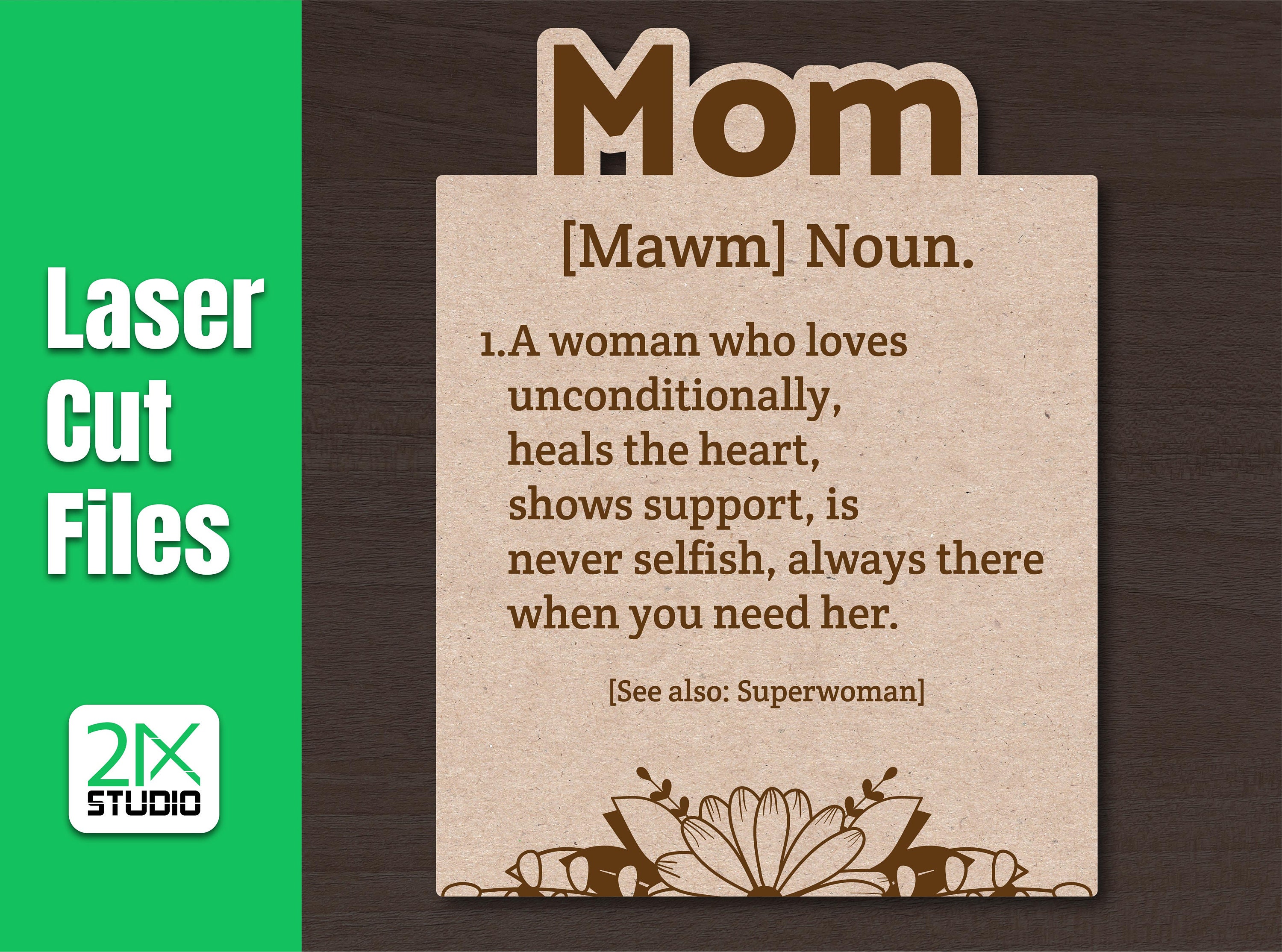 Mother Definition Signs SVG Laser Cut File for Glowforge | Etsy