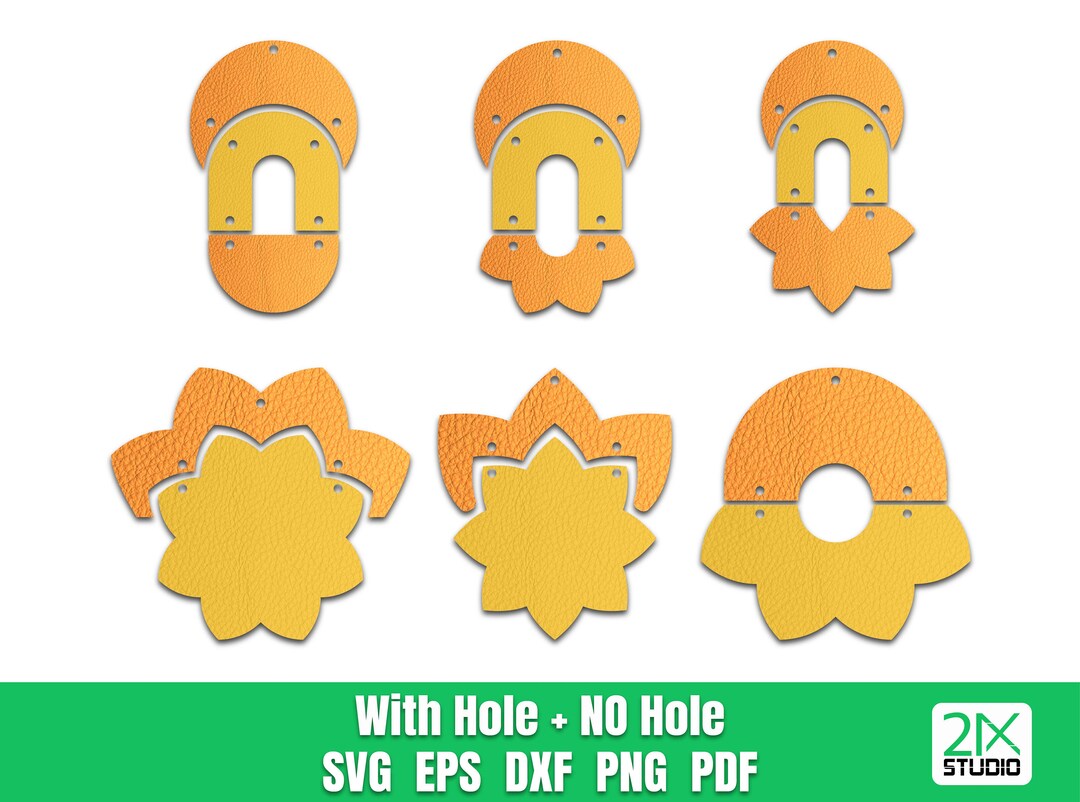 Circle Earring SVG, Earring Template, Two Parts Earring, Laser Cut ...