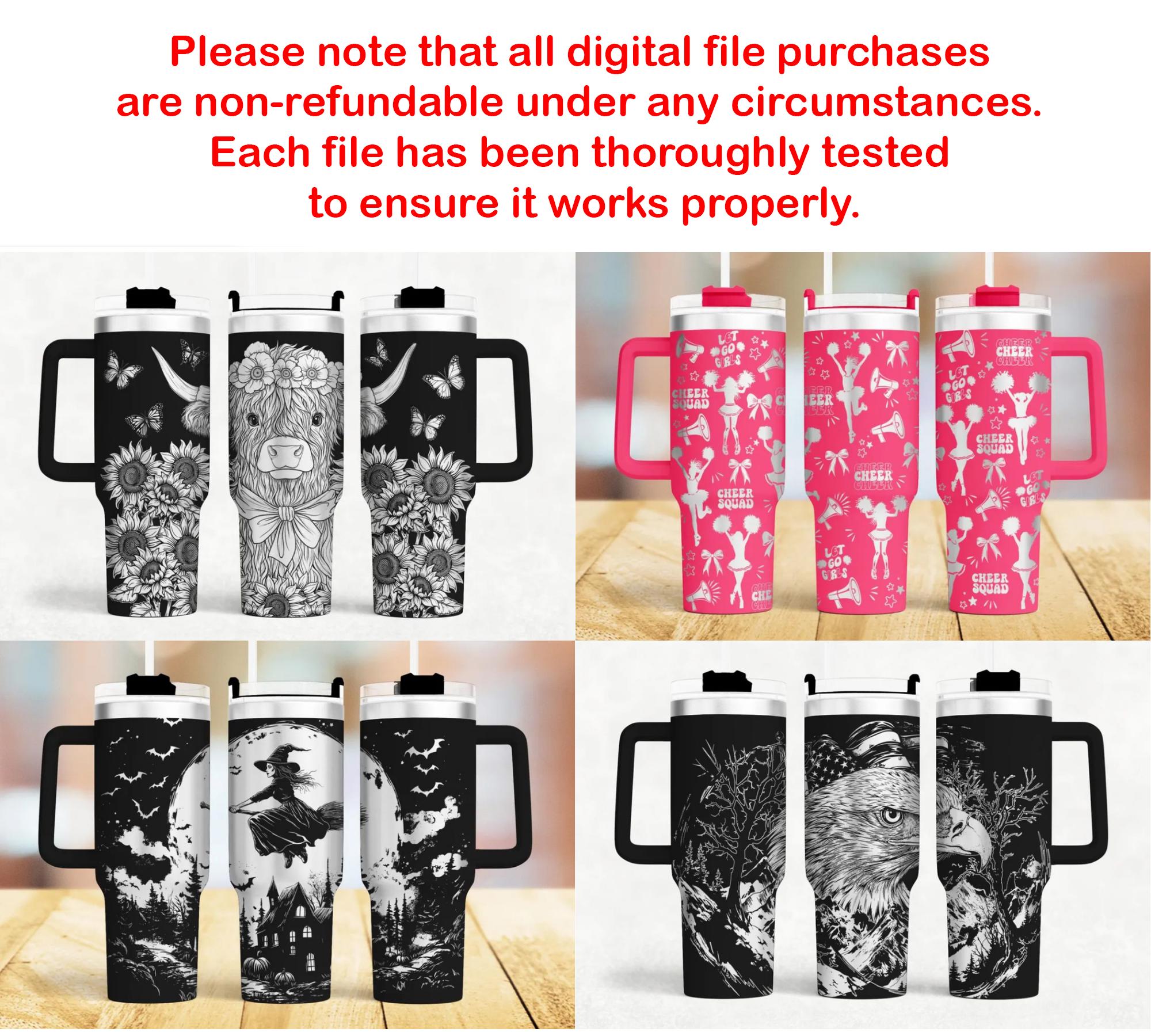 100 SVG Wraps for 40oz Tumblers – Laser Engraving Bundle | Seamless ...