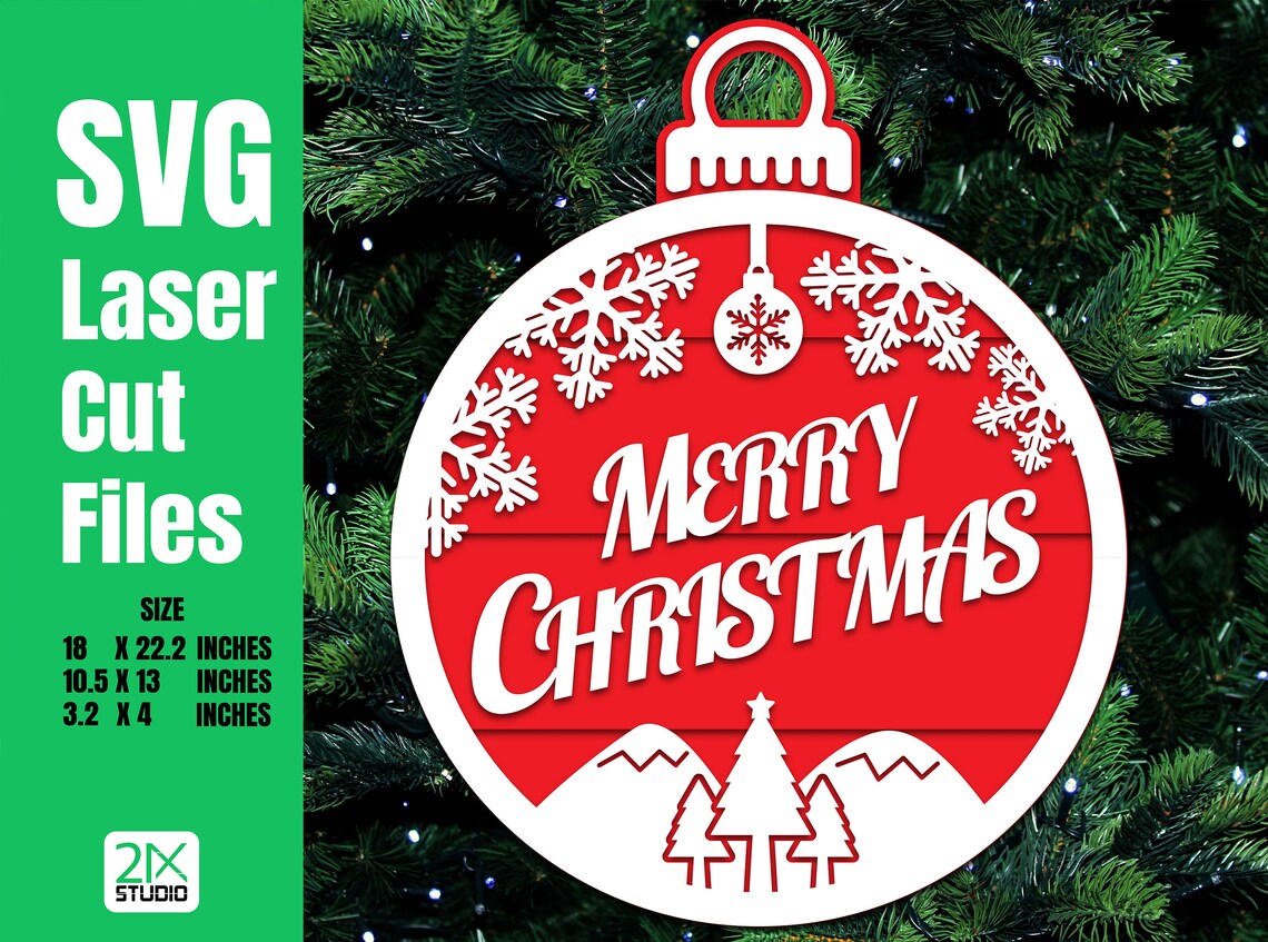 Christmas Door Round Glowforge Cut Files Christmas Ornaments - Etsy