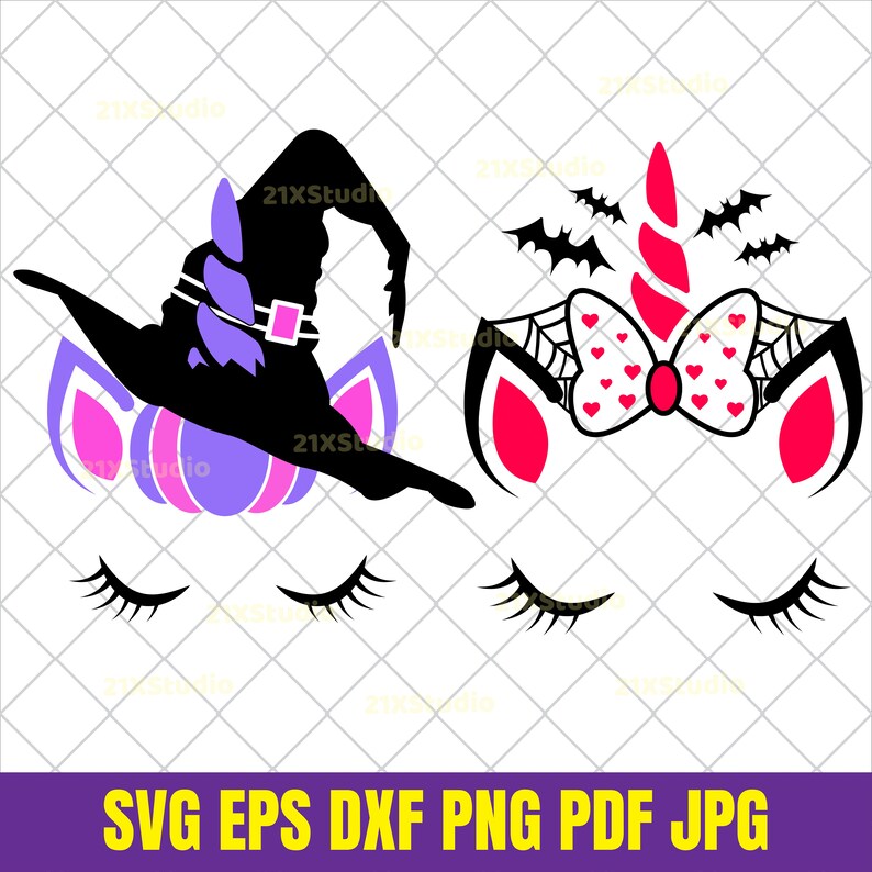 Halloween Unicorn SVG Bundle Kids Halloween SVG Files for | Etsy