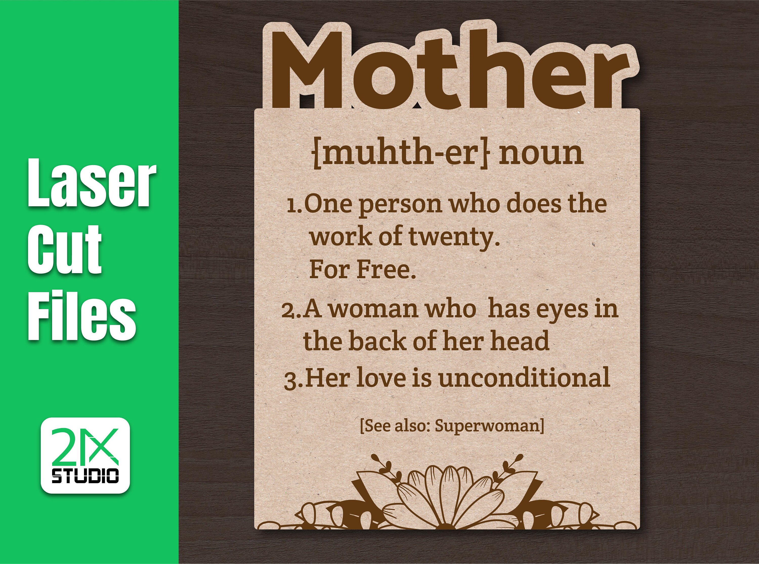 Mother Definition Signs SVG Laser Cut File for Glowforge | Etsy