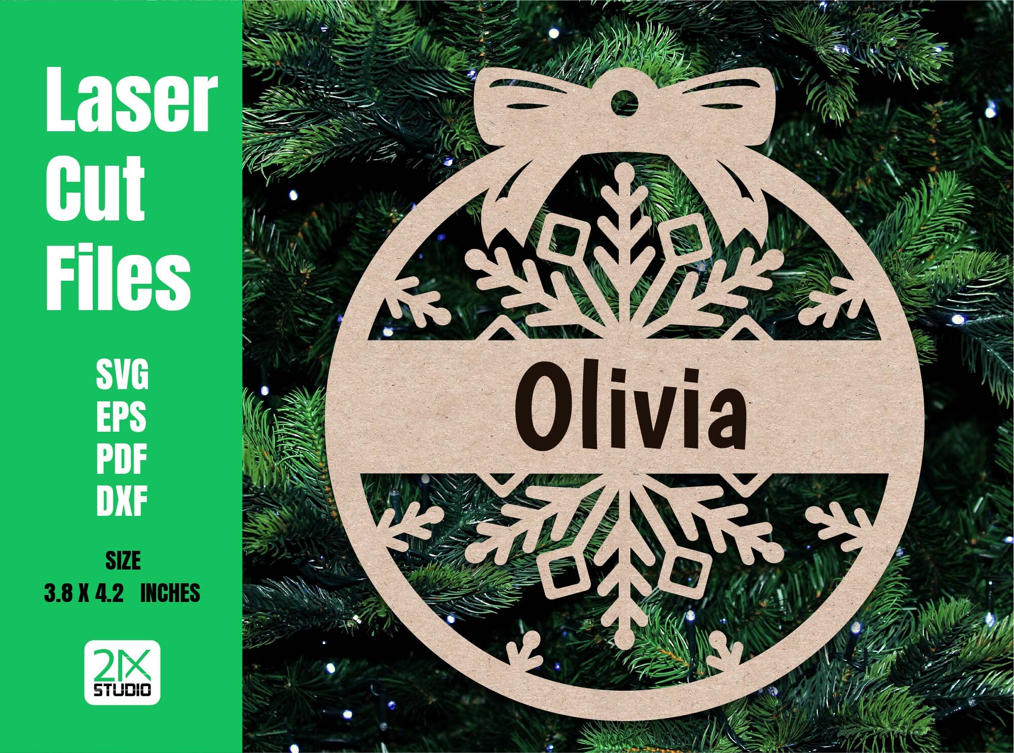 Personalized SVG Laser Glowforge Files Ornament SVG | Etsy Canada