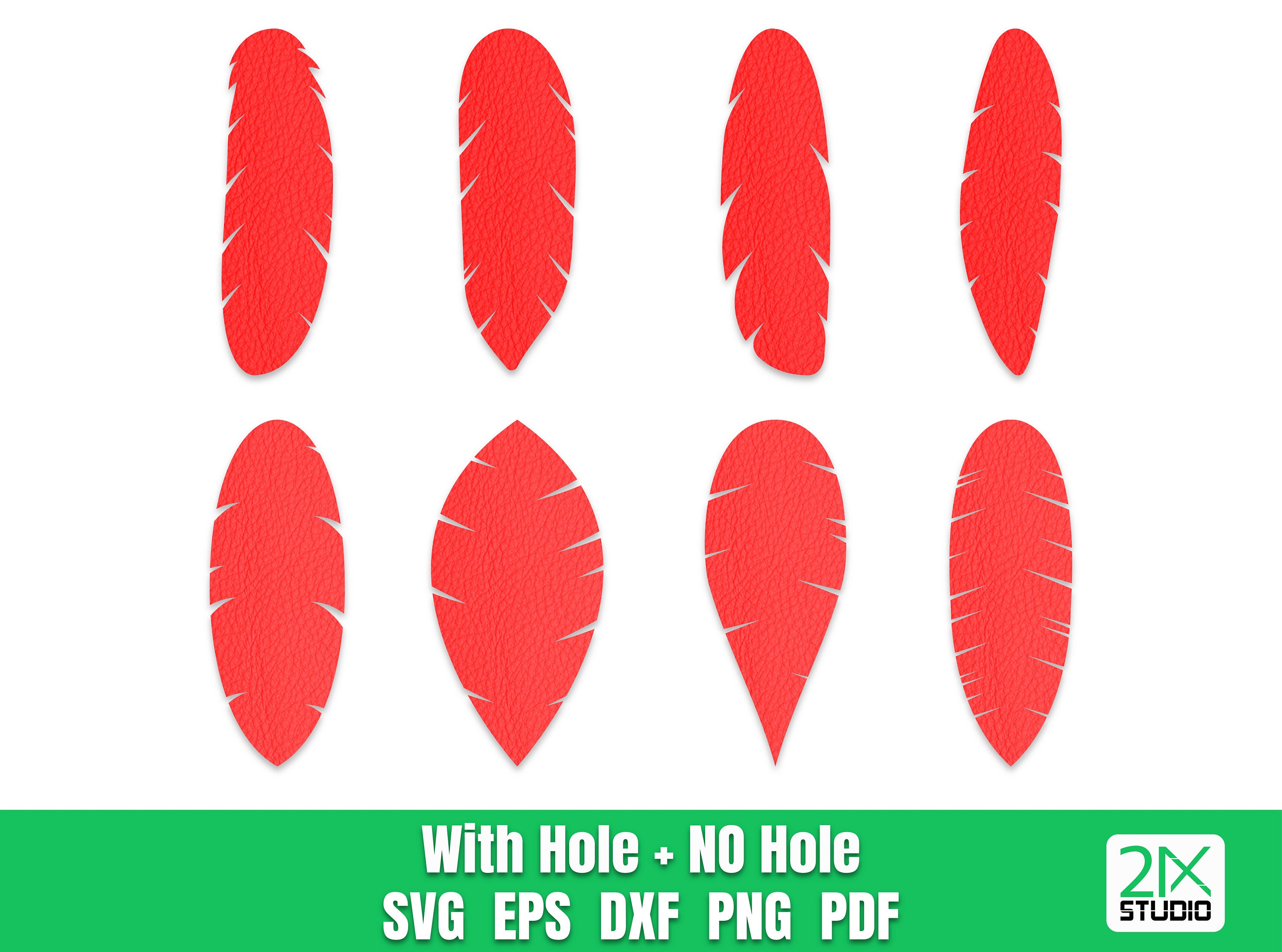 Feather Earring Template No.1 Leather Earrings SVG Files for - Etsy