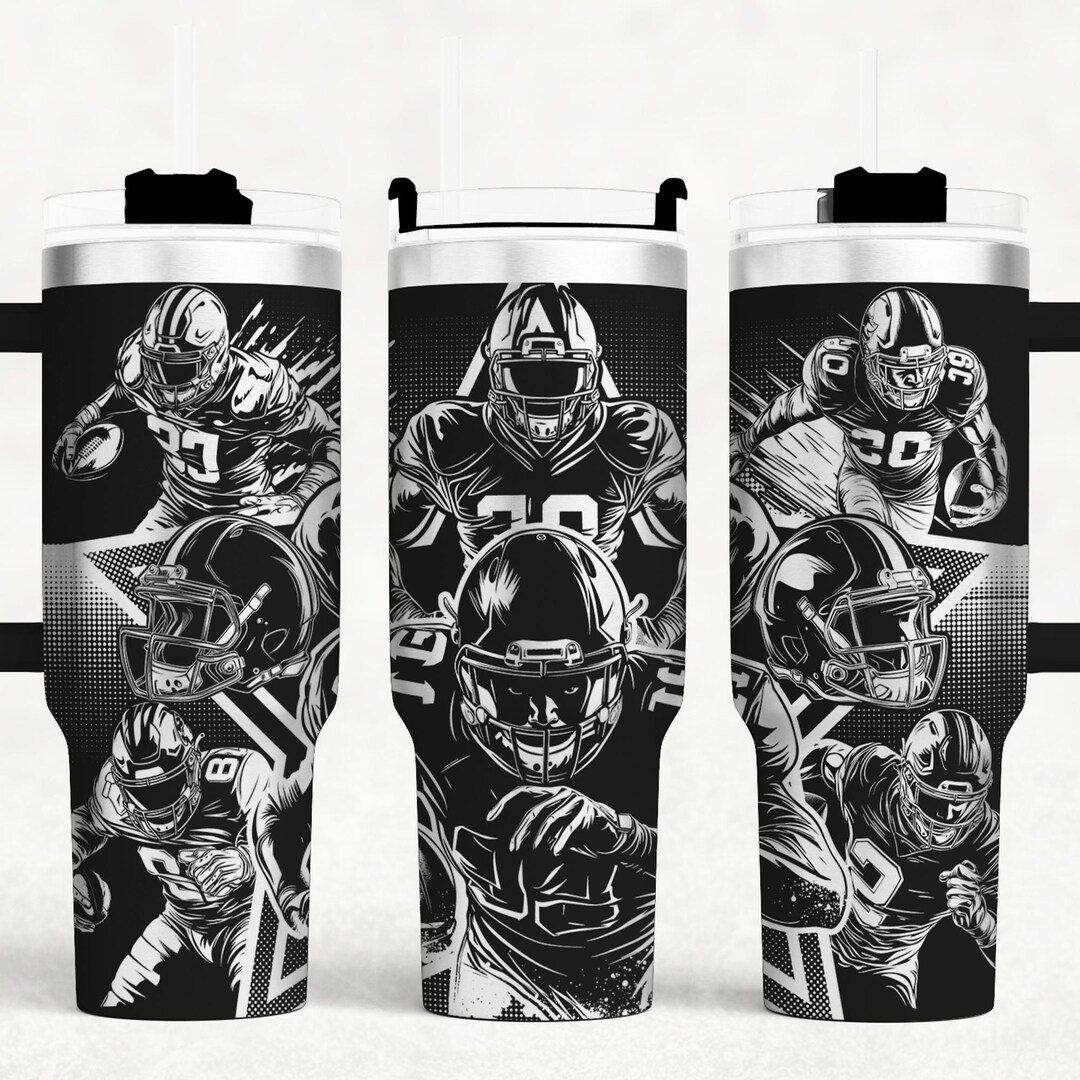 American Football Tumbler Laser SVG File Design, Football 40oz Tumbler ...