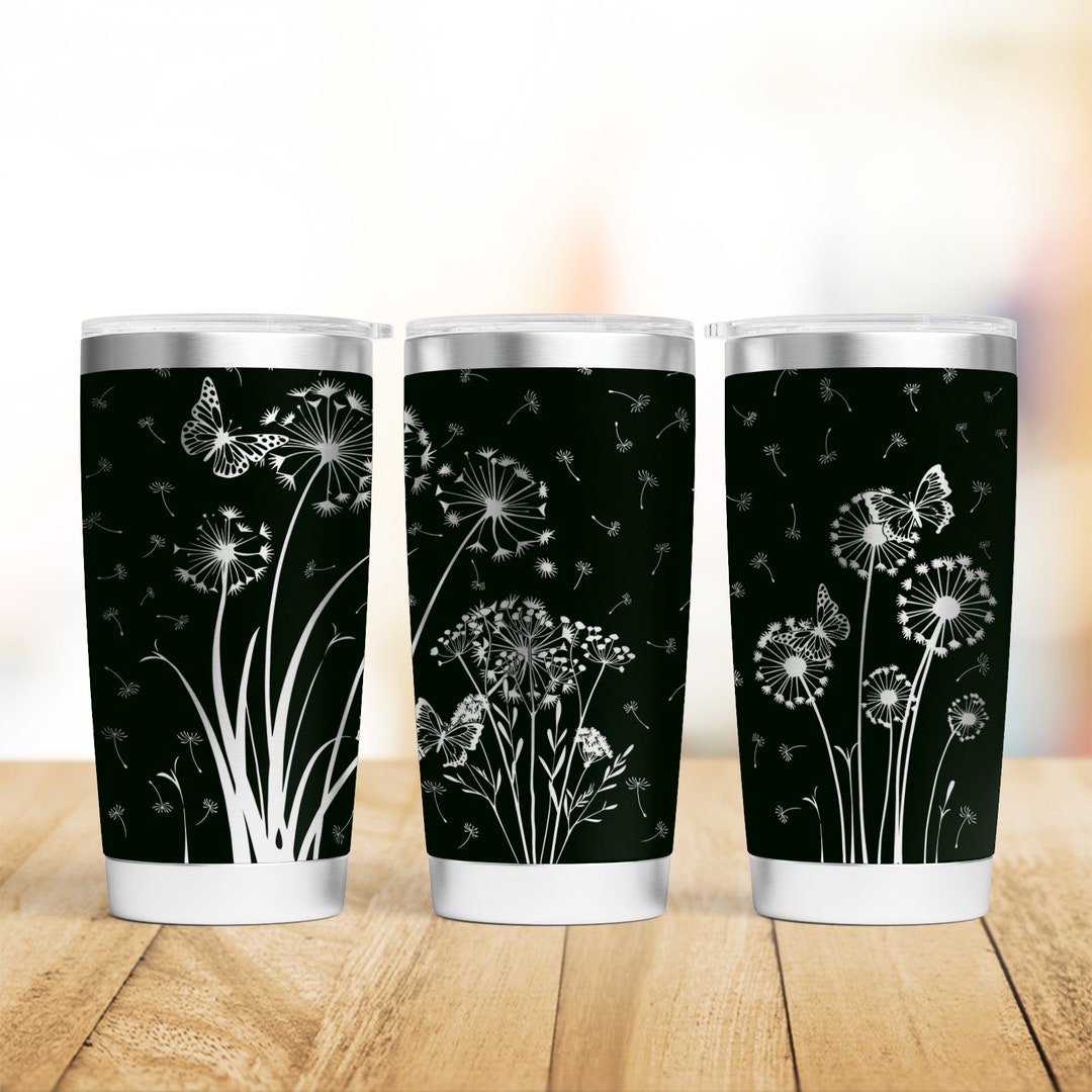 Dandelions 20oz & 30oz Tumbler Wrap Laser SVG File Seamless Tumbler ...
