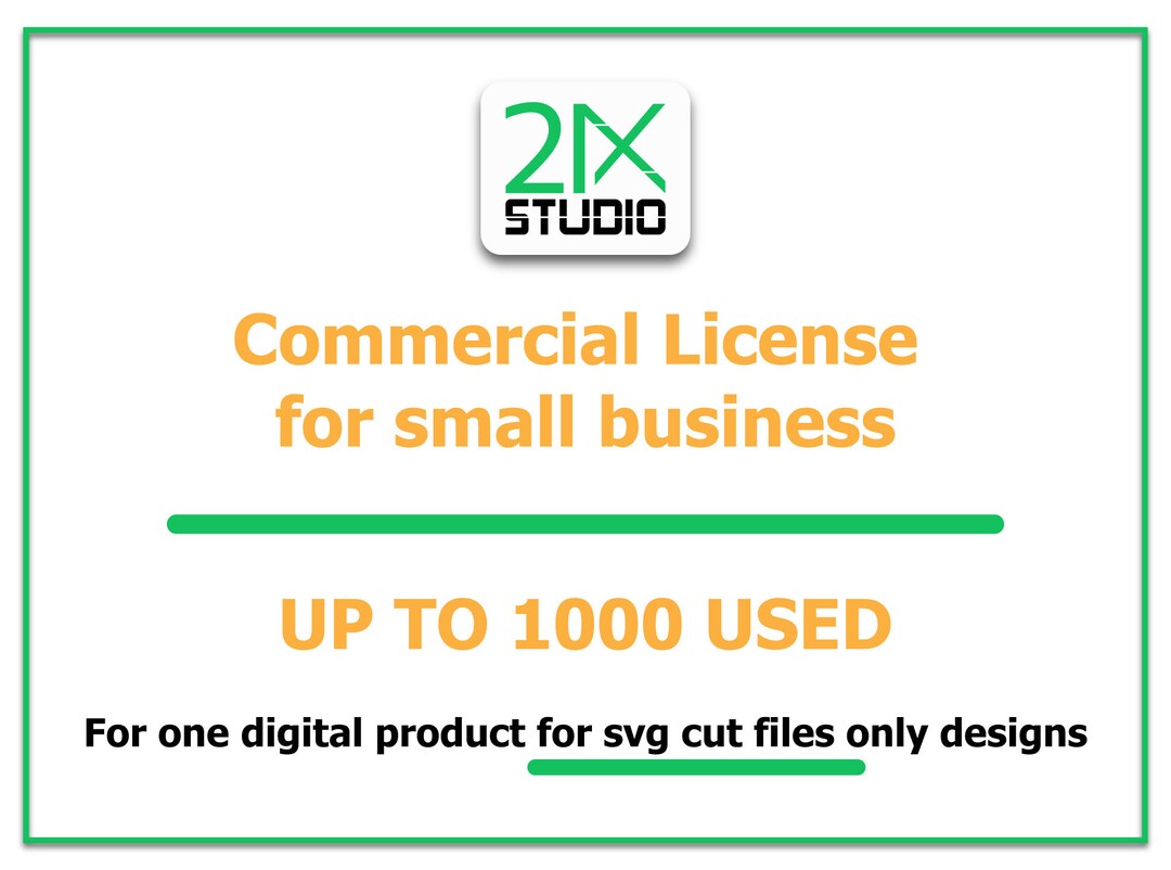 Commercial License for Small Business for One Digital Product for SVG ...