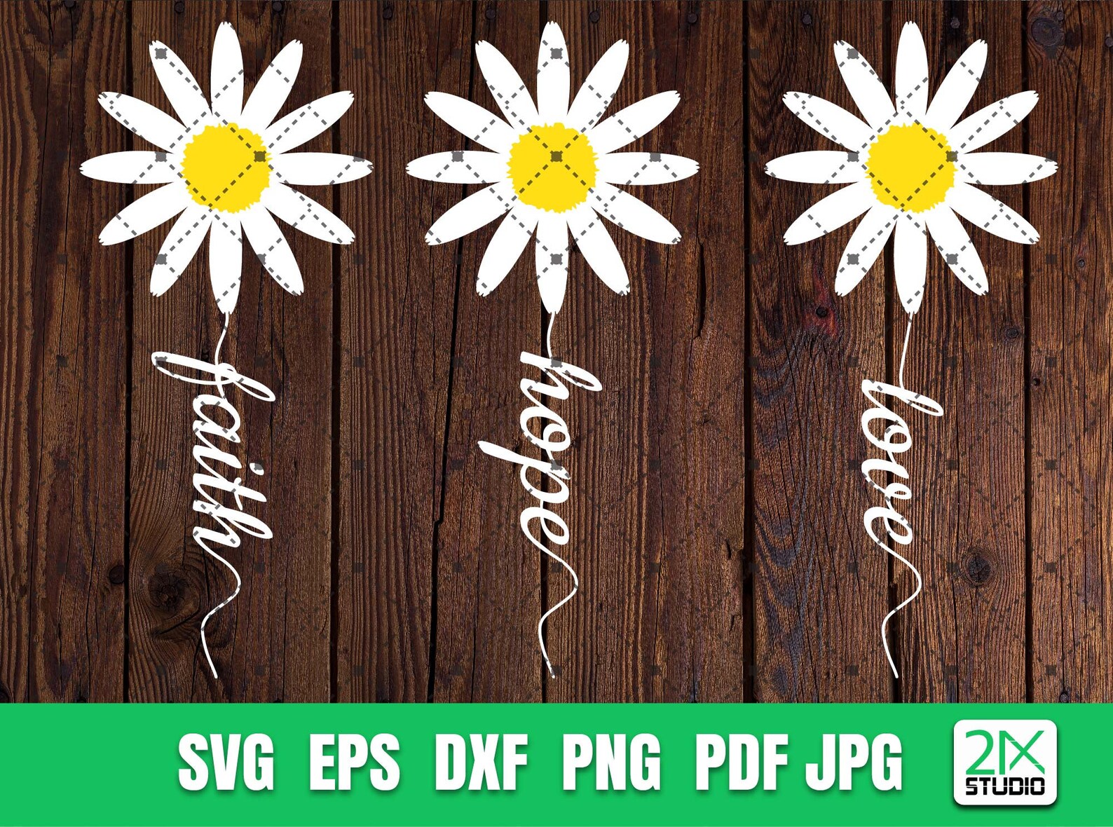 Faith Hope Love Svg daisy Svg Flower Svg Files for Cricut - Etsy