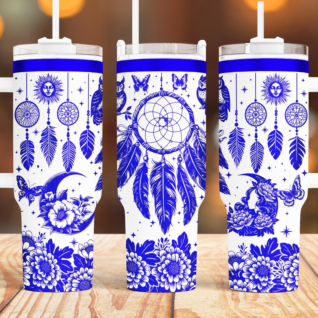 40 Oz Tumbler Dream Catcher Wrap Laser SVG Files, Laser Engraving Boho ...