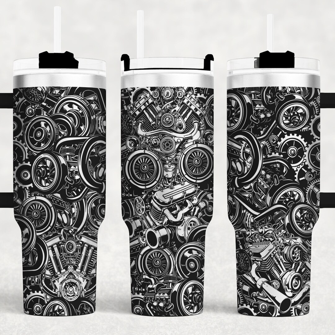 Gearhead 40oz Tumbler Wrap Laser SVG File Seamless Tumbler, Auto Parts ...