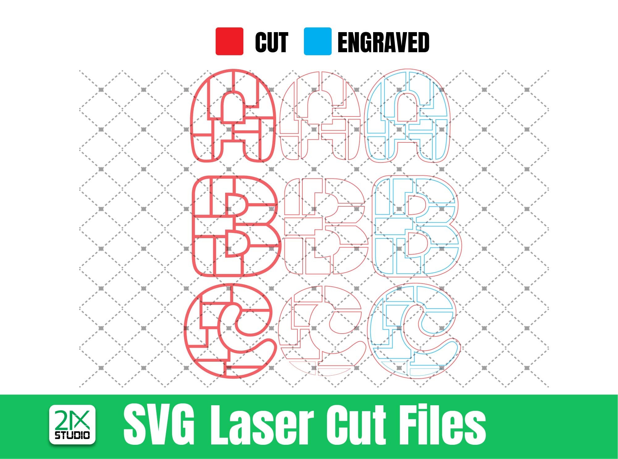 Geometric Alphabet Puzzle Svg Laser Cut File Kit Wood - Etsy Canada