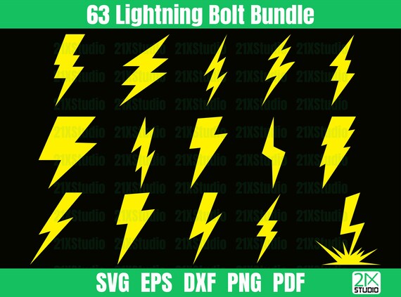 Lightning Bolt SVG Thunder SVG Electricity SVG files for | Etsy