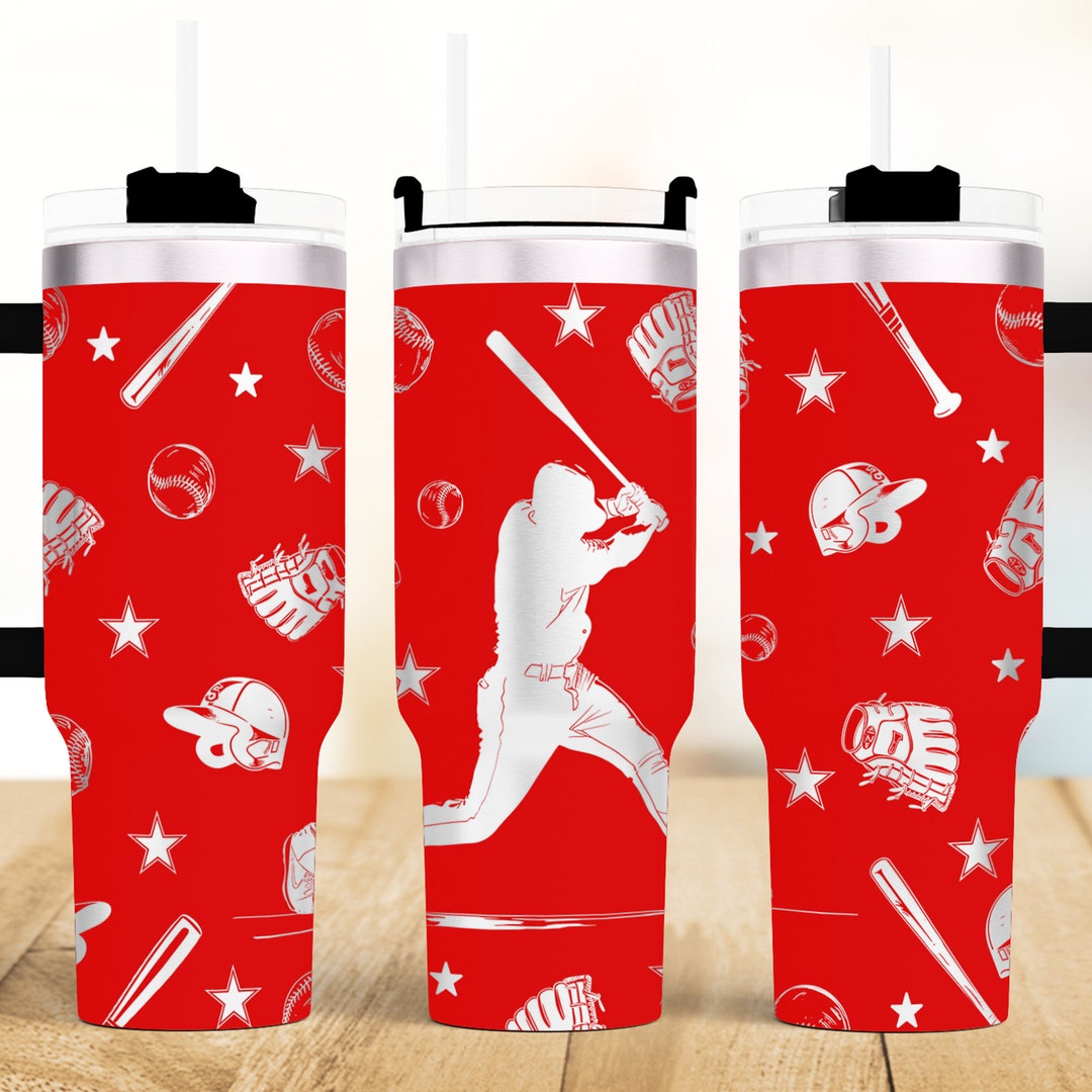 Baseball 40 Oz Tumbler Wrap Laser SVG File Seamless Tumbler Design ...