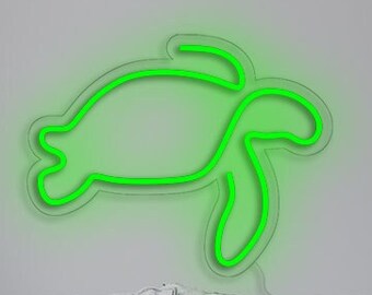 Neon Sea Turtle | Etsy