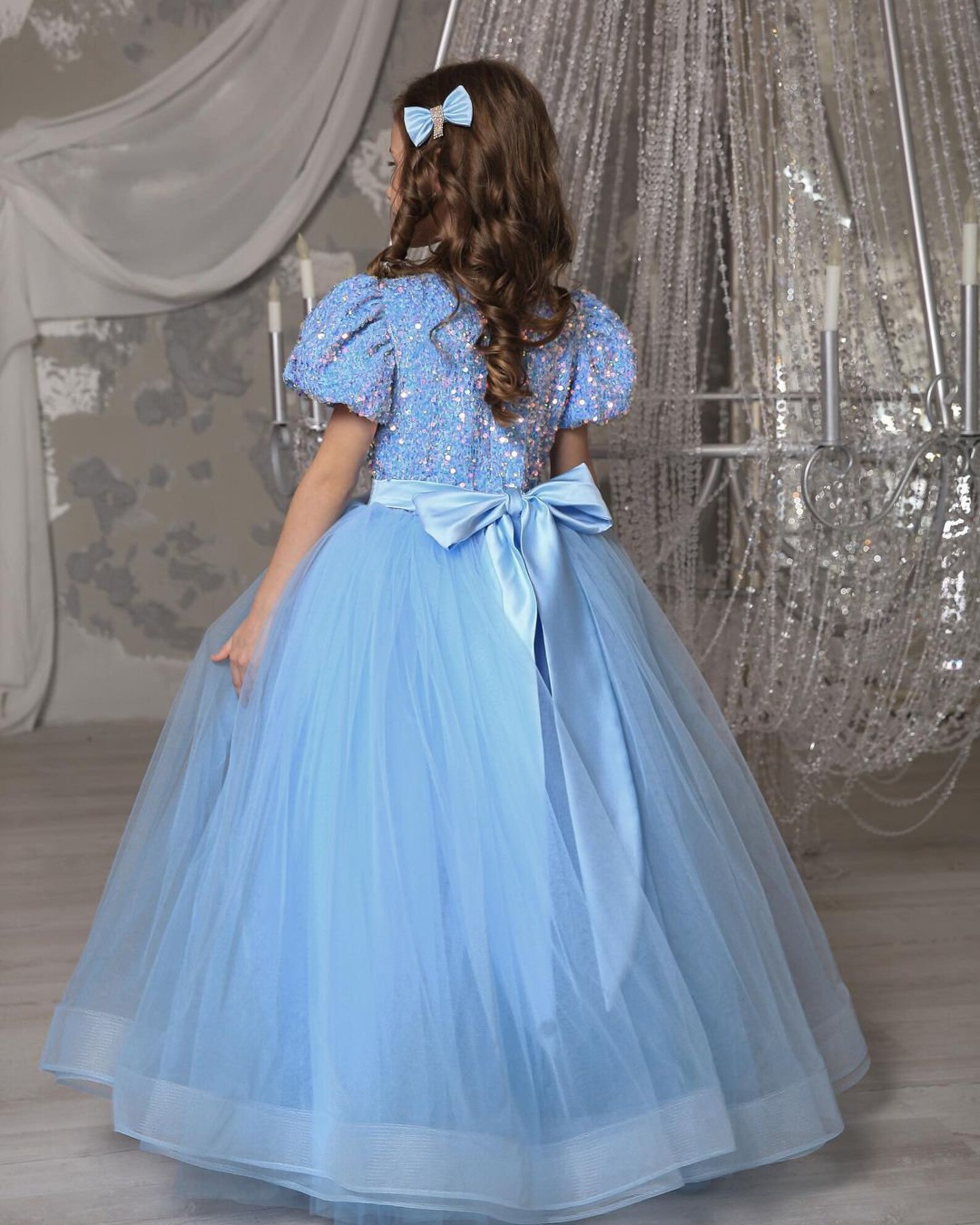 Light Blue Flower Girl Dress Flower Girl Dress Tulle Junior - Etsy