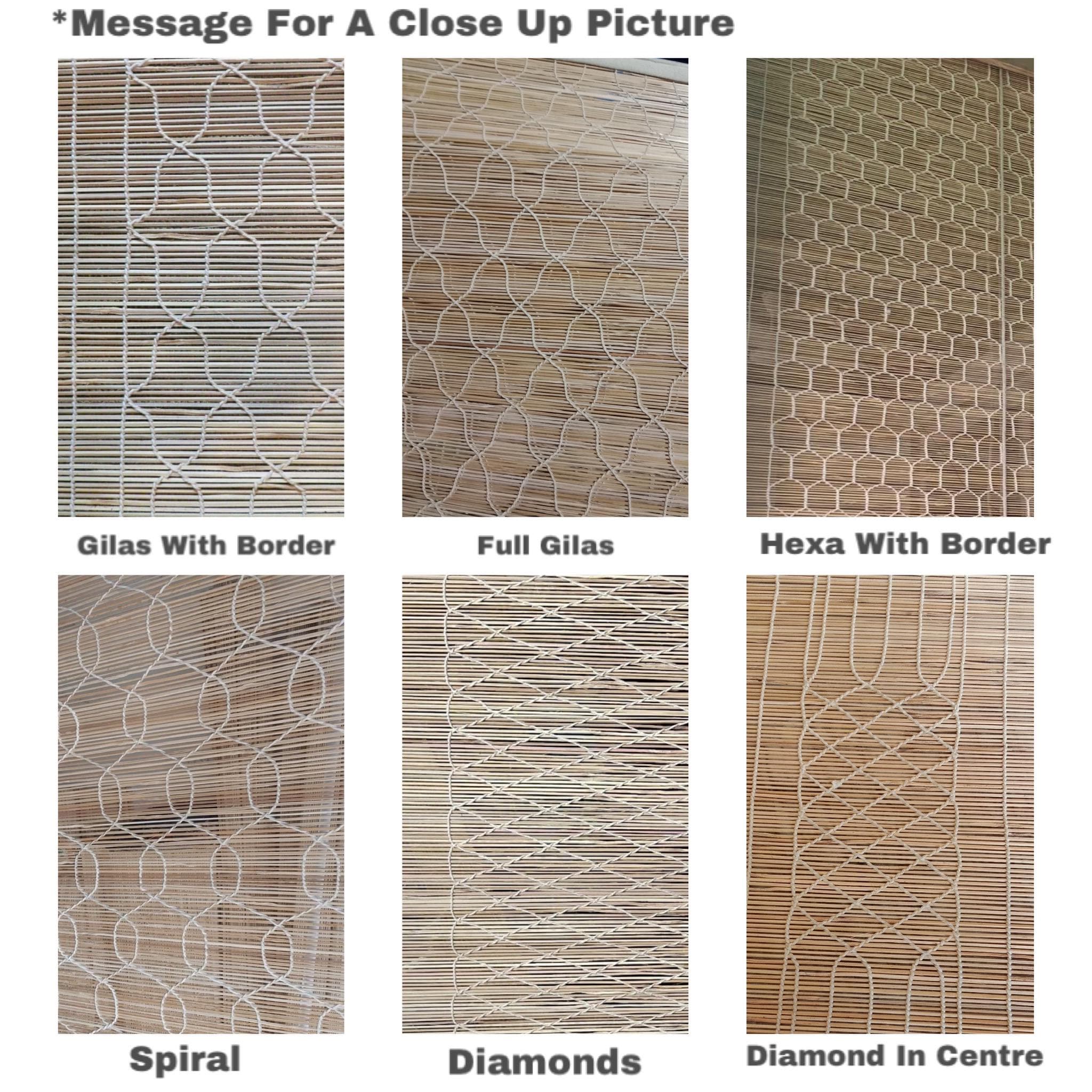 Bamboo Chik Shades Gilas Cross Thread Design Chik Handmade Bamboo ...