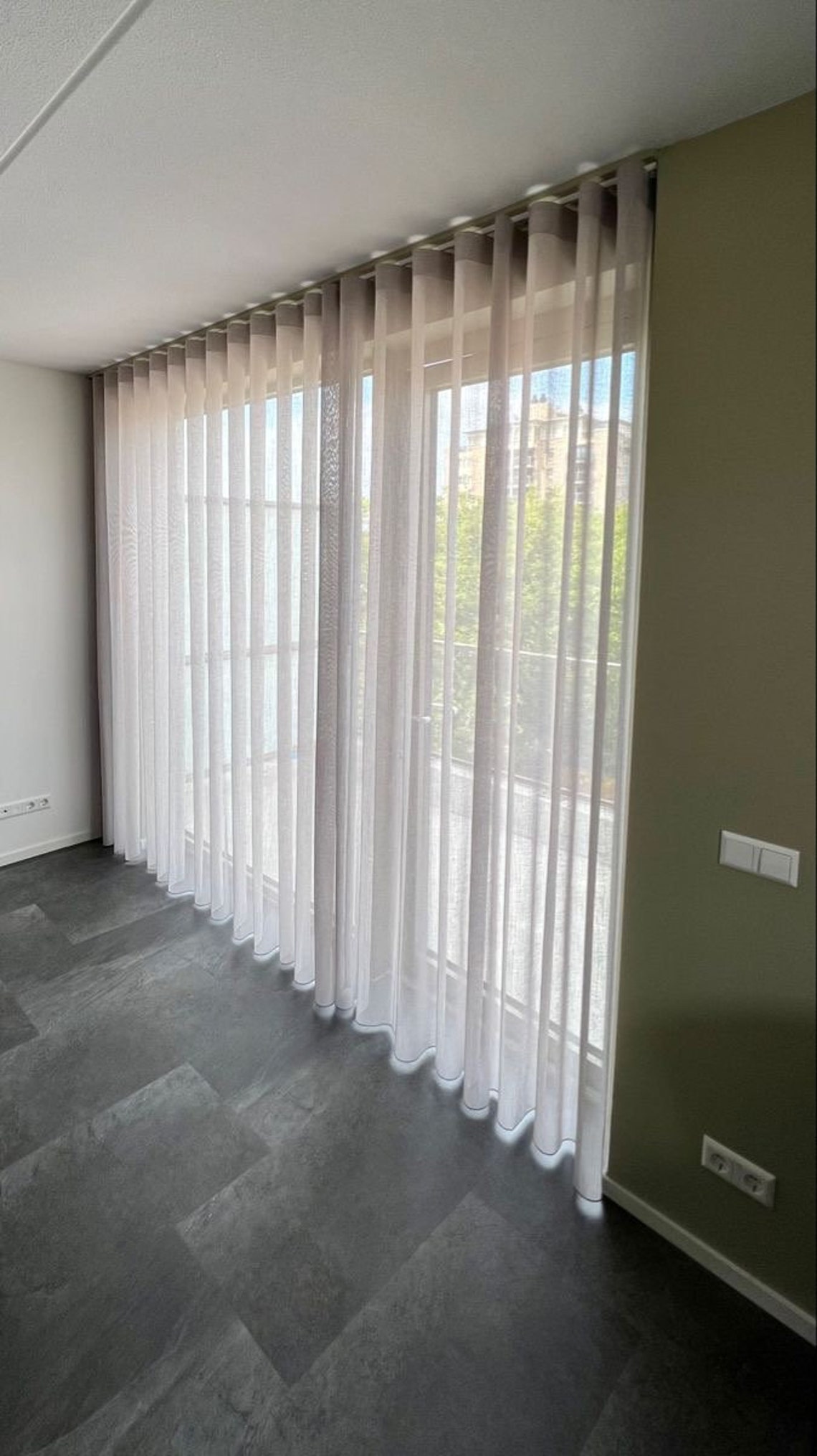 Wave Fold Custom Size Sheer Linen Curtains Ripple Fold Sheer Curtains S ...
