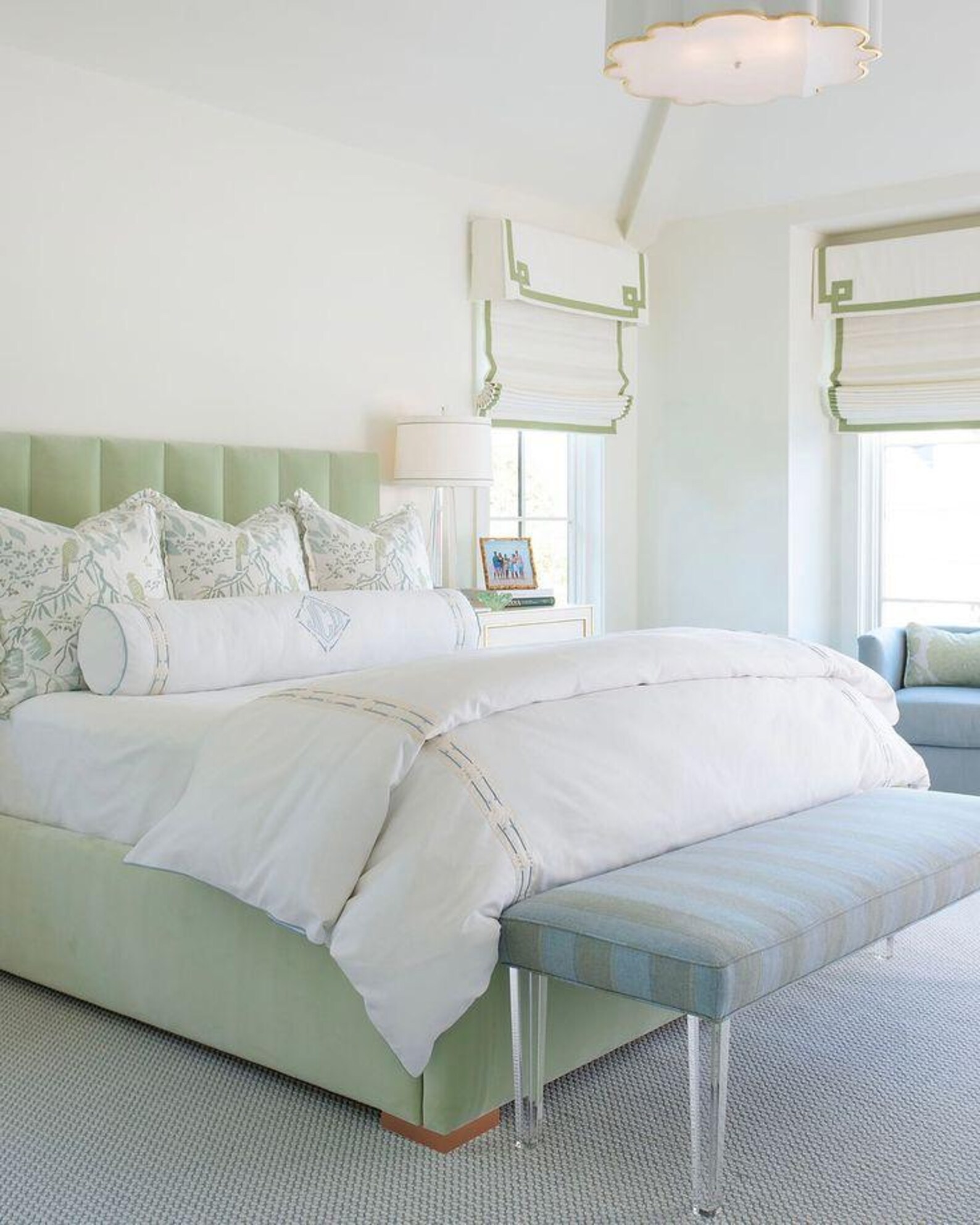 Custom Roman Shades Greek Key Valance Trim Border Roman Blinds With ...