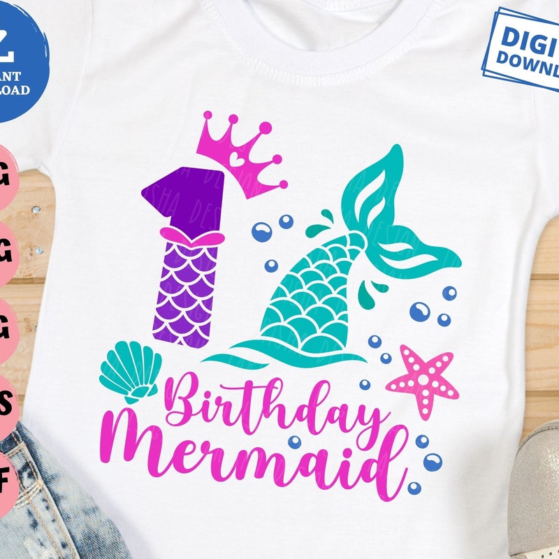 Mermaid Birthday Svg - Etsy
