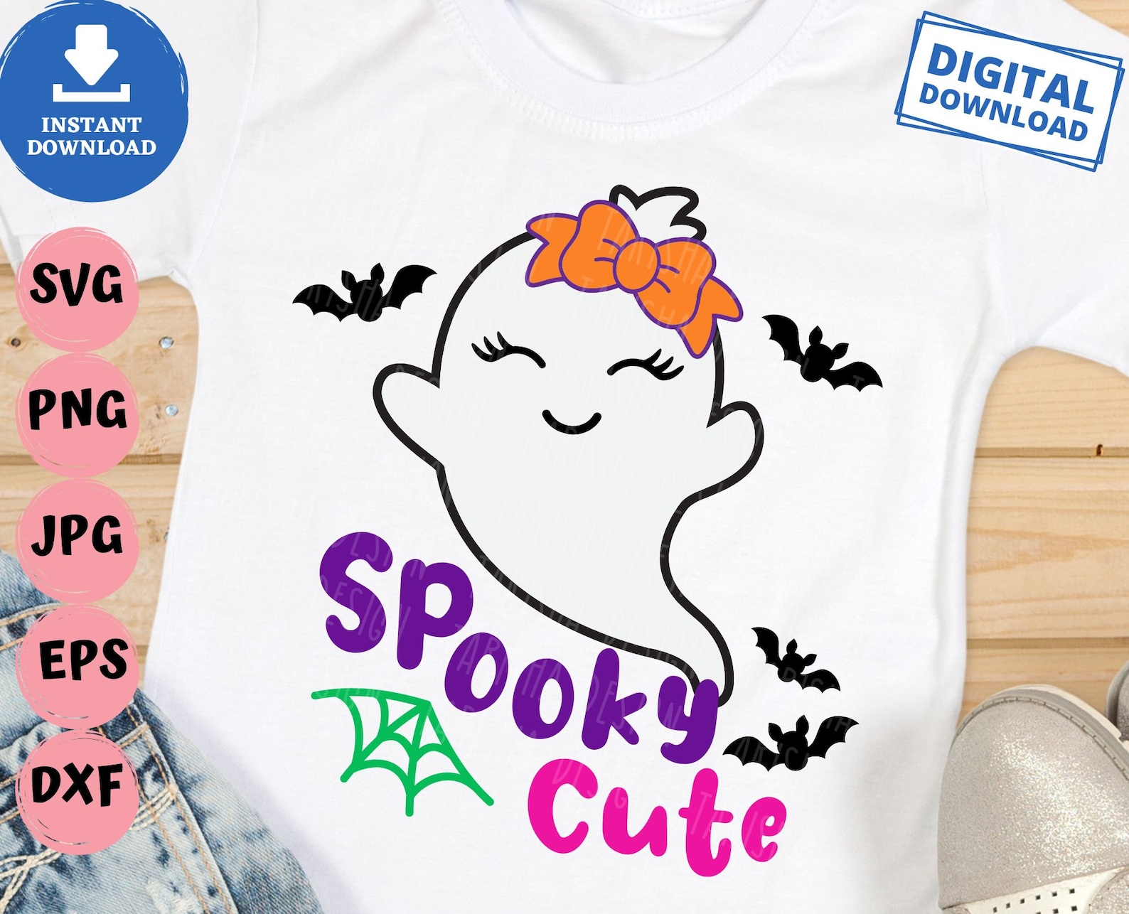 Spooky Cute Svg, Girl Ghost With Bow Svg, Baby Girl Ghost Svg, Little ...