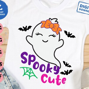Spooky Cute Svg Girl Ghost With Bow Svg Baby Girl Ghost Svg - Etsy