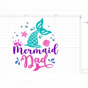Mermaid Dad Svg, Kids Birthday Mermaid Svg, Mermaid Lover Svg, Mermaid ...