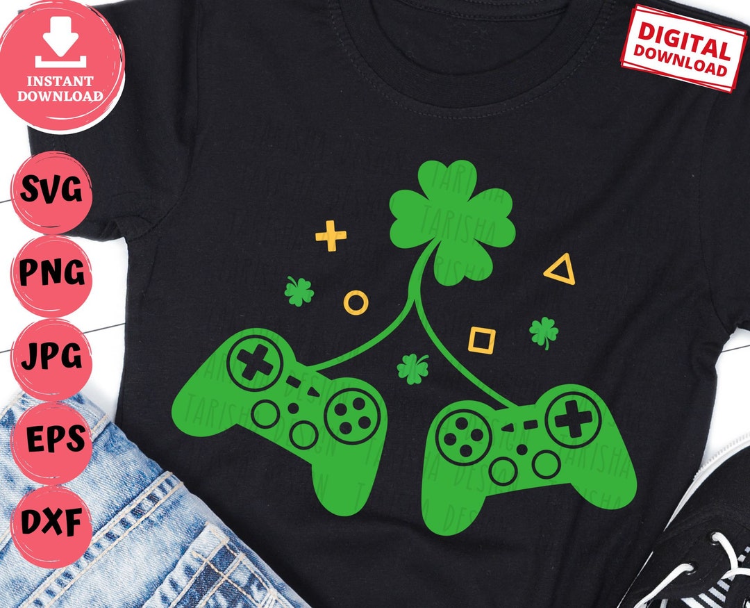 Gamer St Patrick Shamrock Svg, Video Game St Patrick Svg, Boys St ...