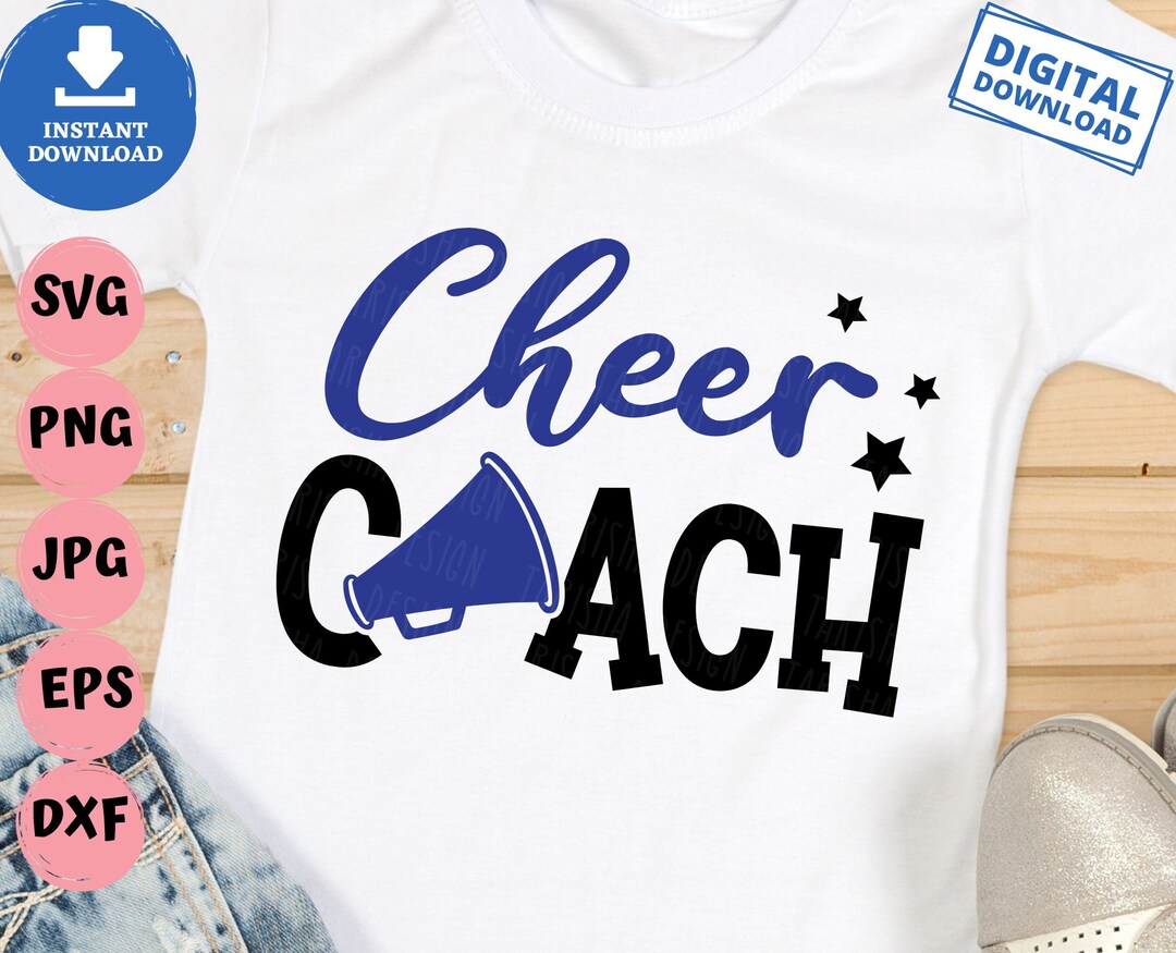 Cheer Coach Svg, Cheer Coach Megaphone Svg, Cheerleader Coach Shirt Svg ...