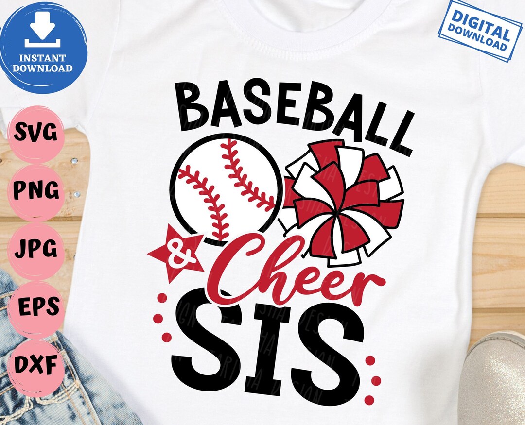 Baseball and Cheer Sis Svg, Baseball Season Svg, Baseball Sister Shirt ...