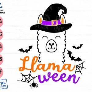 Llamaween Svg, Halloween Llama Svg, Funny Halloween Llama Svg, Llama ...