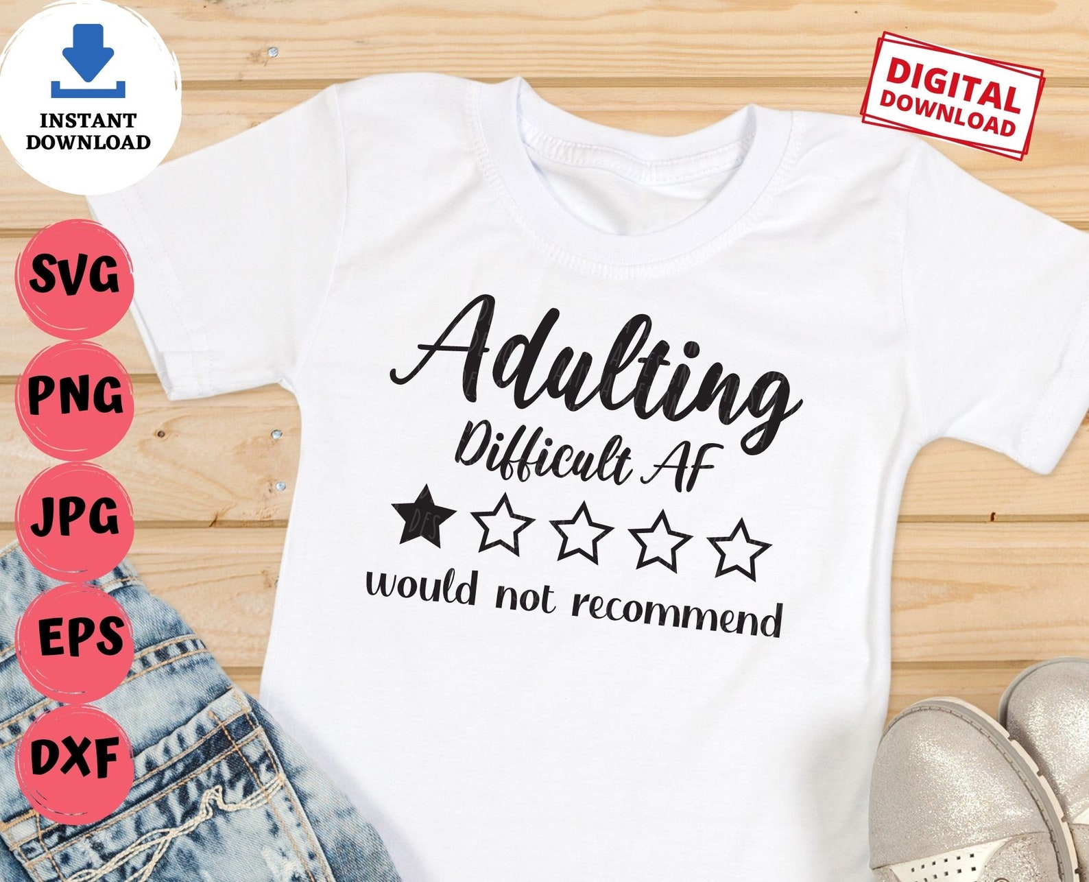 Adulting Svg Adulting Difficult AF Would Not Recommend Svg | Etsy