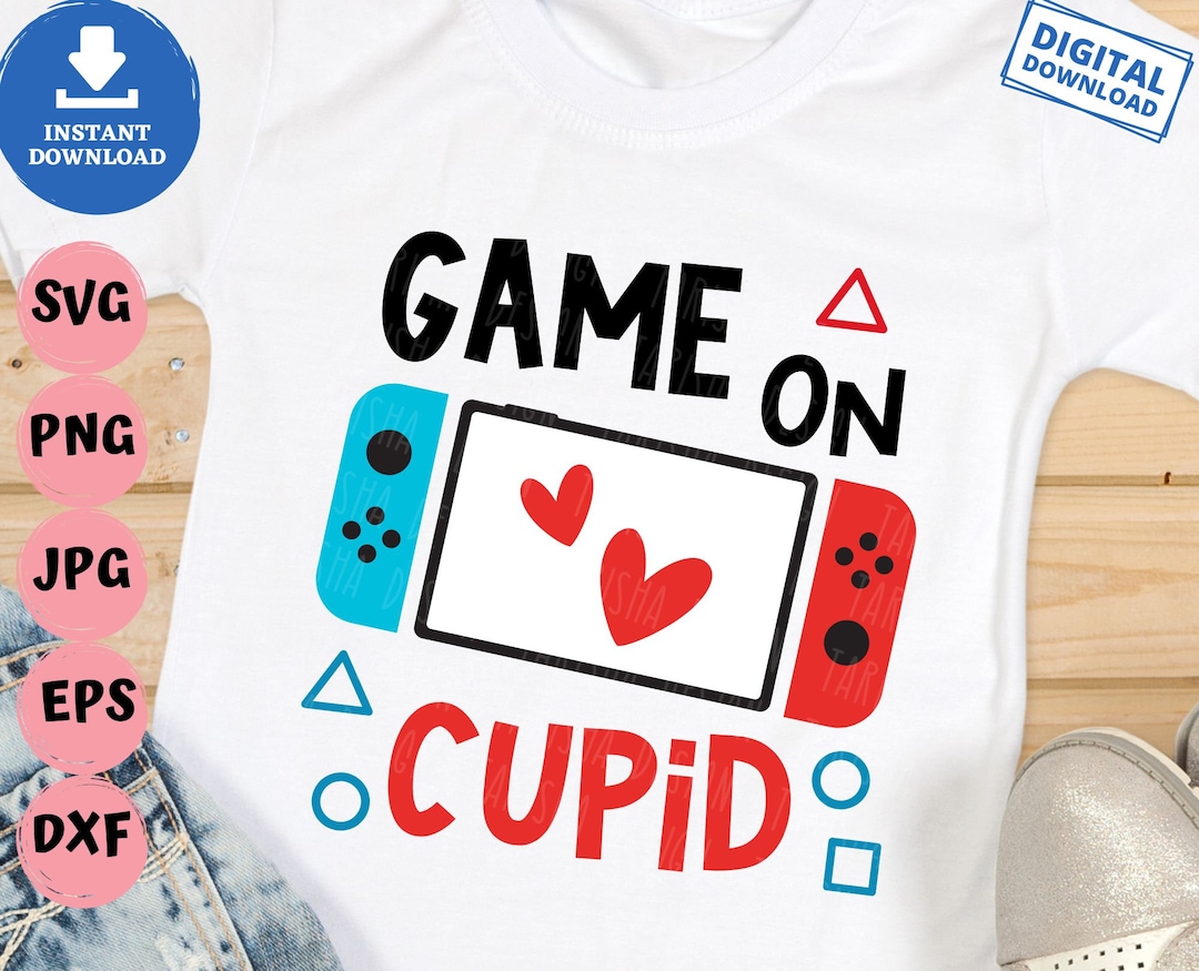 Game on Cupid Svg, Valentine Gamer Svg, Video Game Valentine, Funny ...