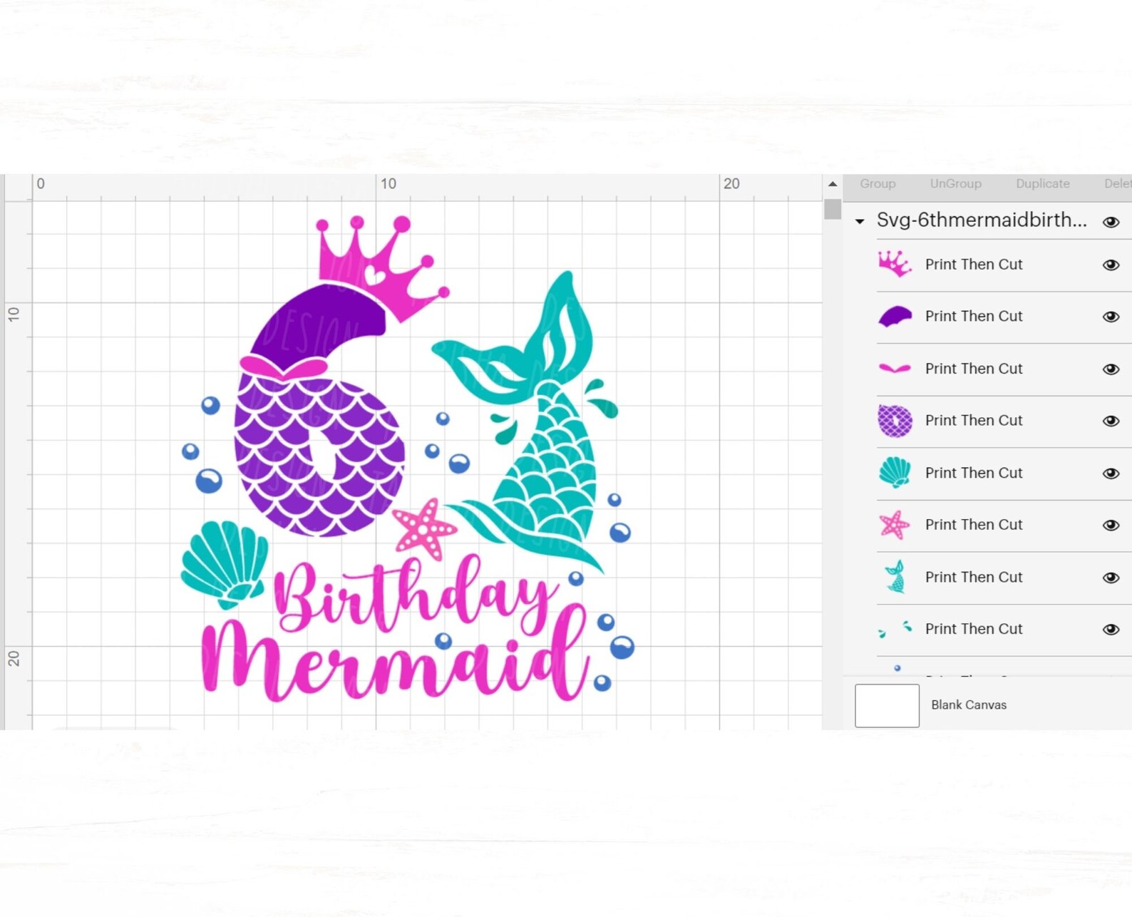 6th Birthday Mermaid Svg, 6 Years Old Birthday Mermaid Svg, Mermaid ...