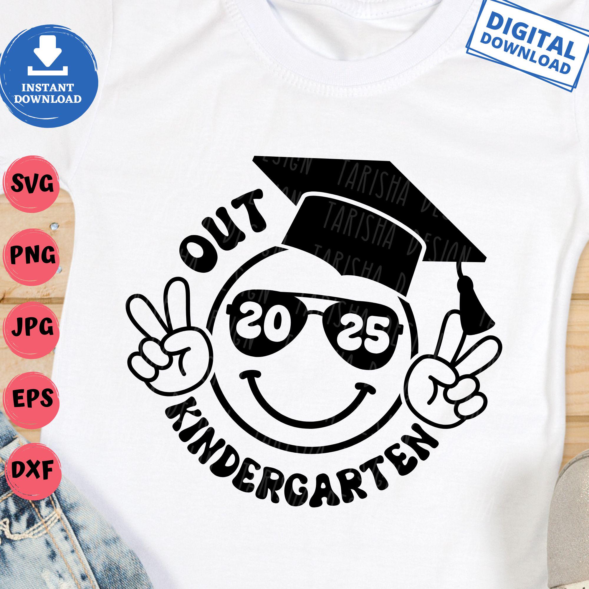 Peace Out Kindergarten Groovy Retro 2025 Svg, Peace Out Kindergarten ...