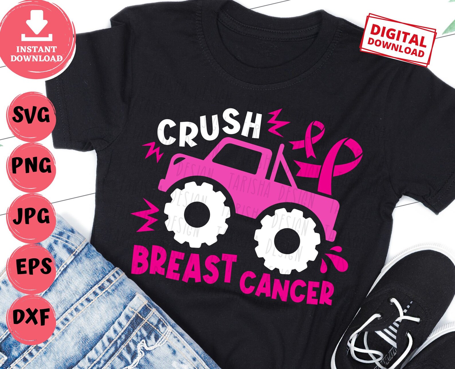 Crush Breast Cancer Monster Truck Svg, Breast Cancer Monster Truck Svg ...