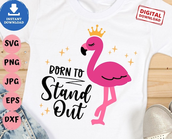 Born to Stand Out Svg Cute Flamingo Svg Flamingo Quotes Svg | Etsy
