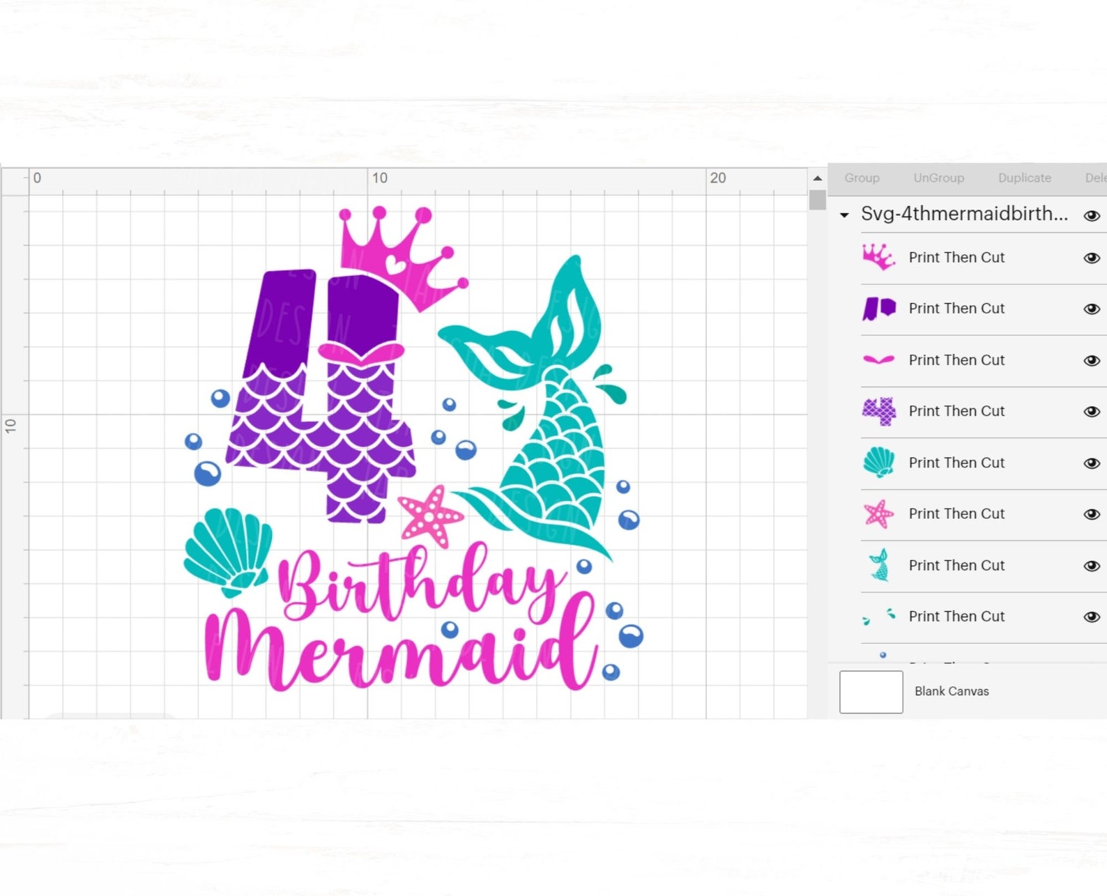 4th Birthday Mermaid Svg, 4 Years Old Birthday Mermaid Svg, Mermaid ...