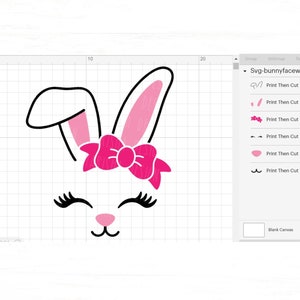 Easter Bunny Svg, Bunny Face With Bow Svg, Rabbit Ears With Bow, Easter ...