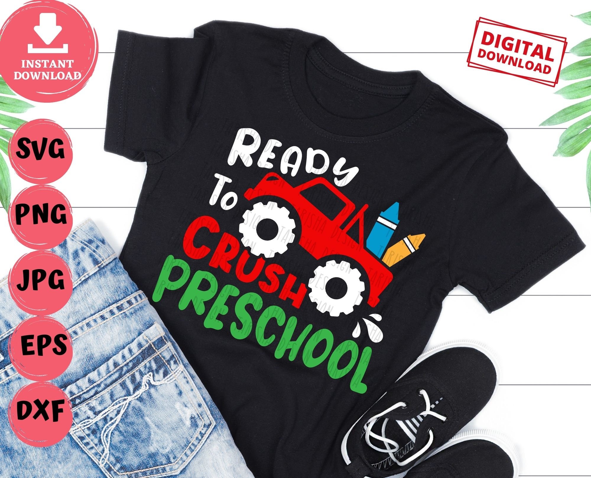 Ready to Crush Preschool Svg, Monster Truck Svg, Back to School Svg ...